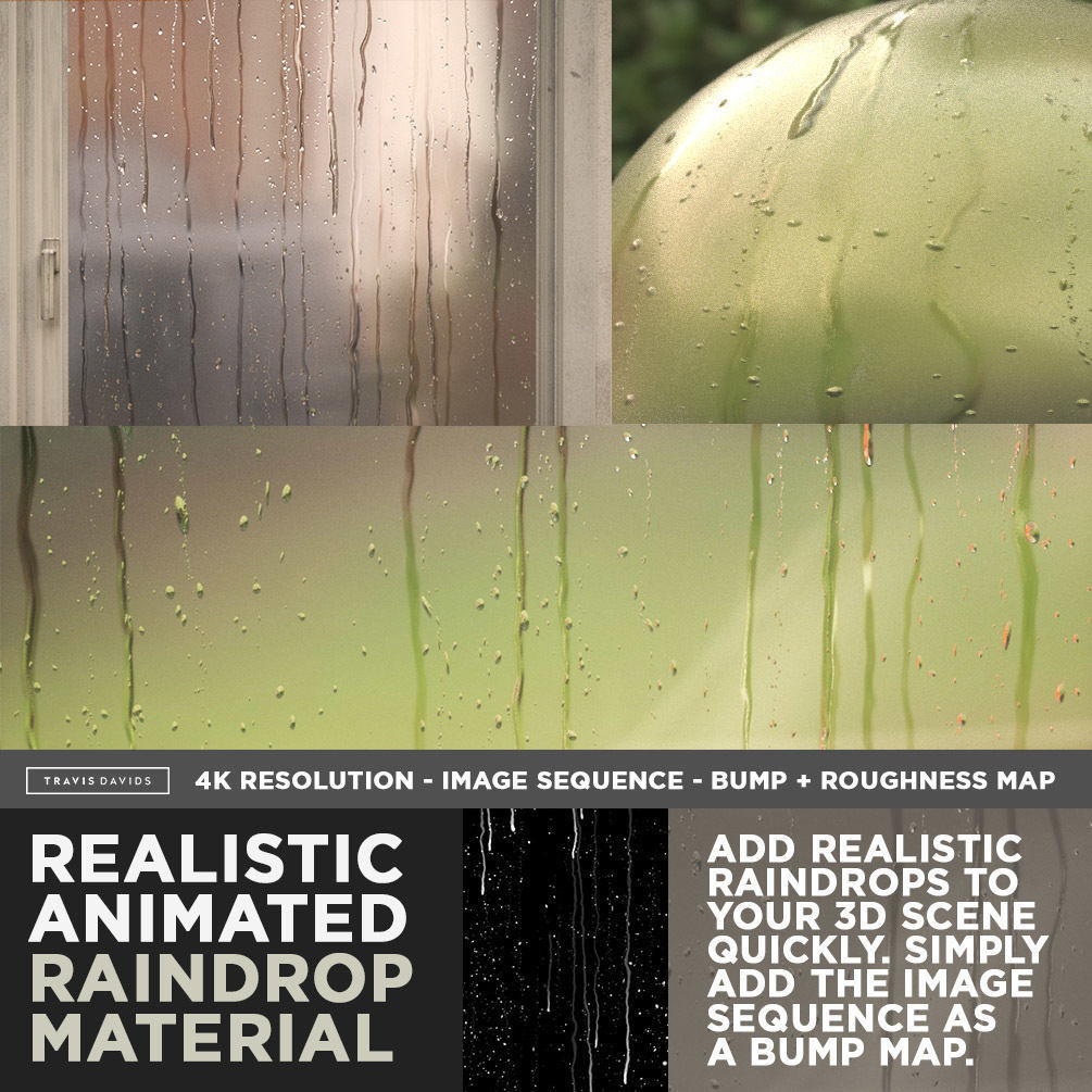 Realistic Animated Raindrop Material Texture animated | CGTrader