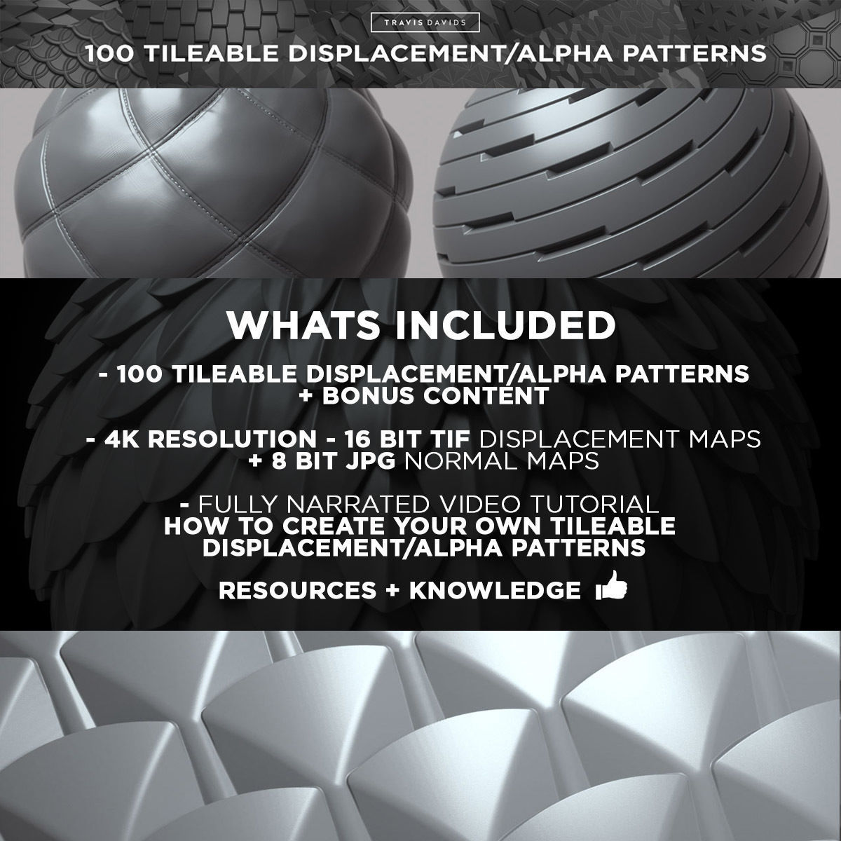 100 Tileable Displacement And Alpha Patterns - COMPLETE PACK Texture ...