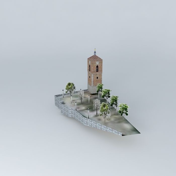 Square with Bell Tower 3D model | CGTrader
