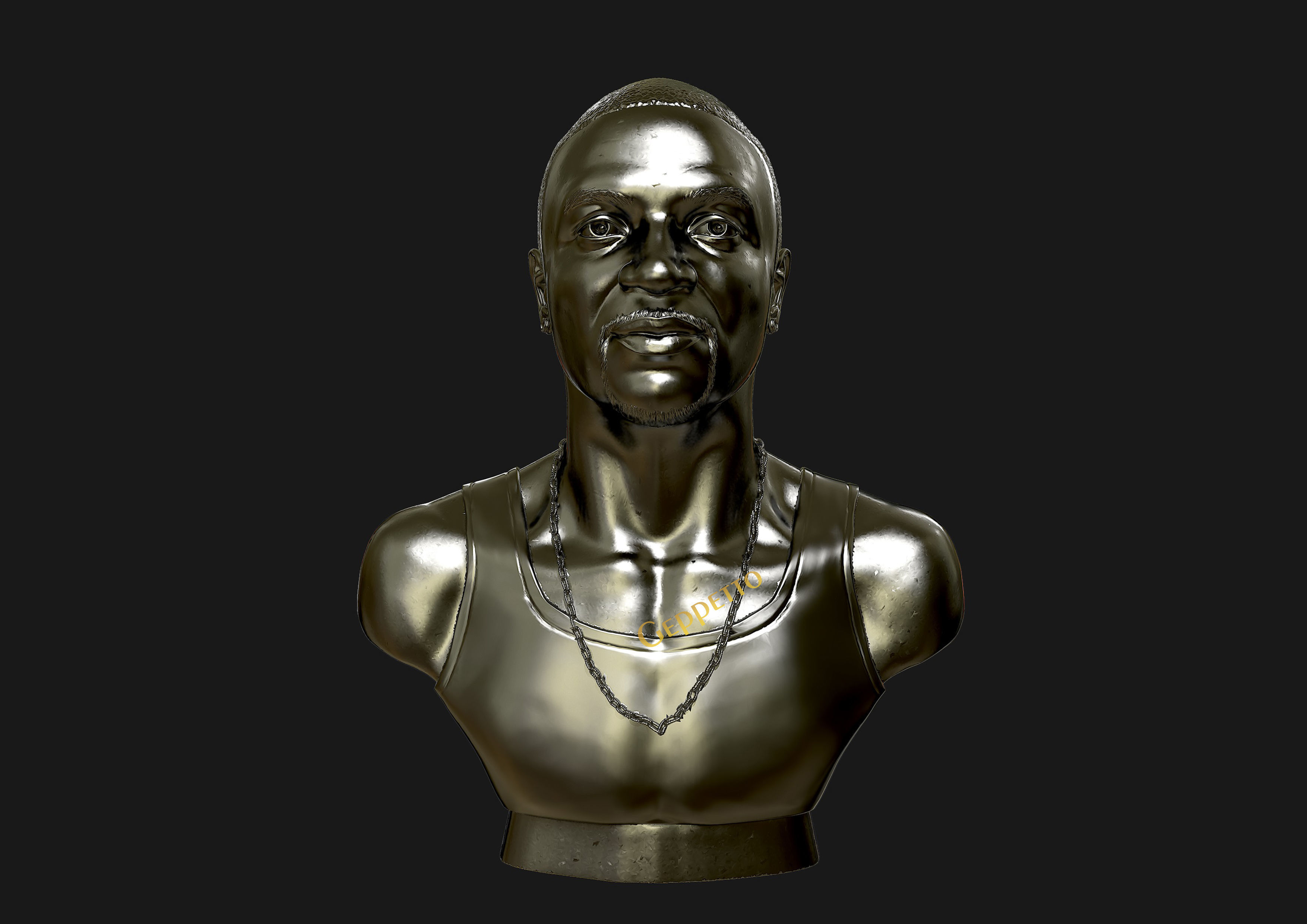 Akon 3D Bust Sculpture 3D model 3D printable | CGTrader