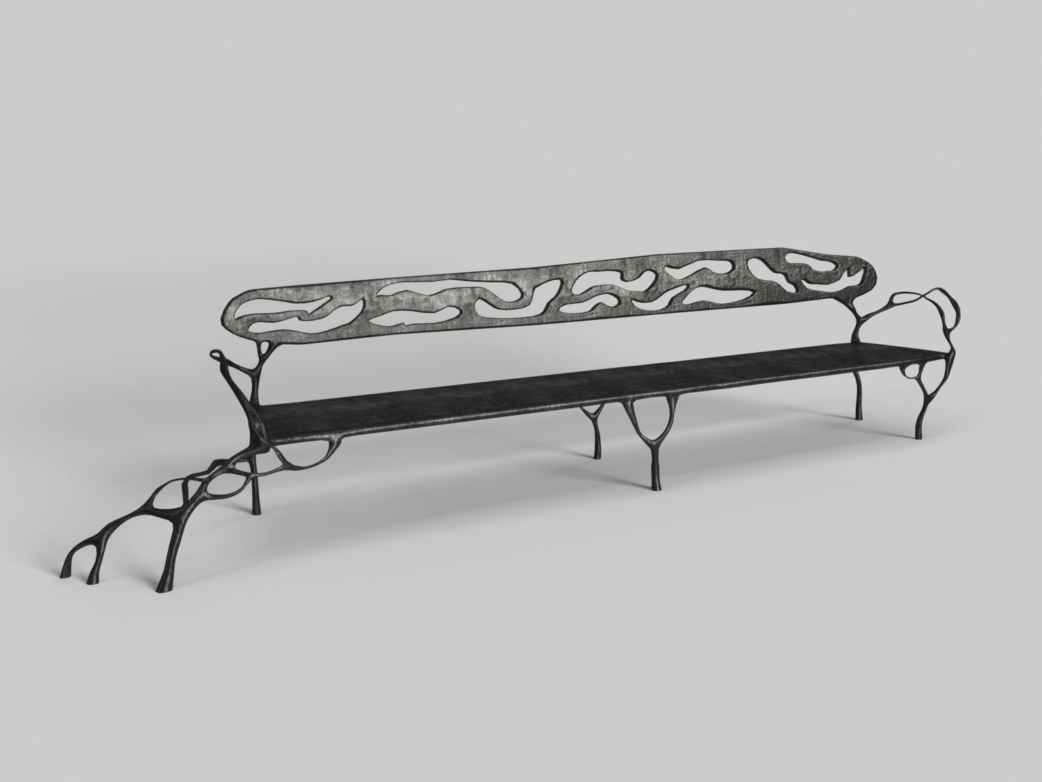 Artistic wood root bench 3D model | CGTrader