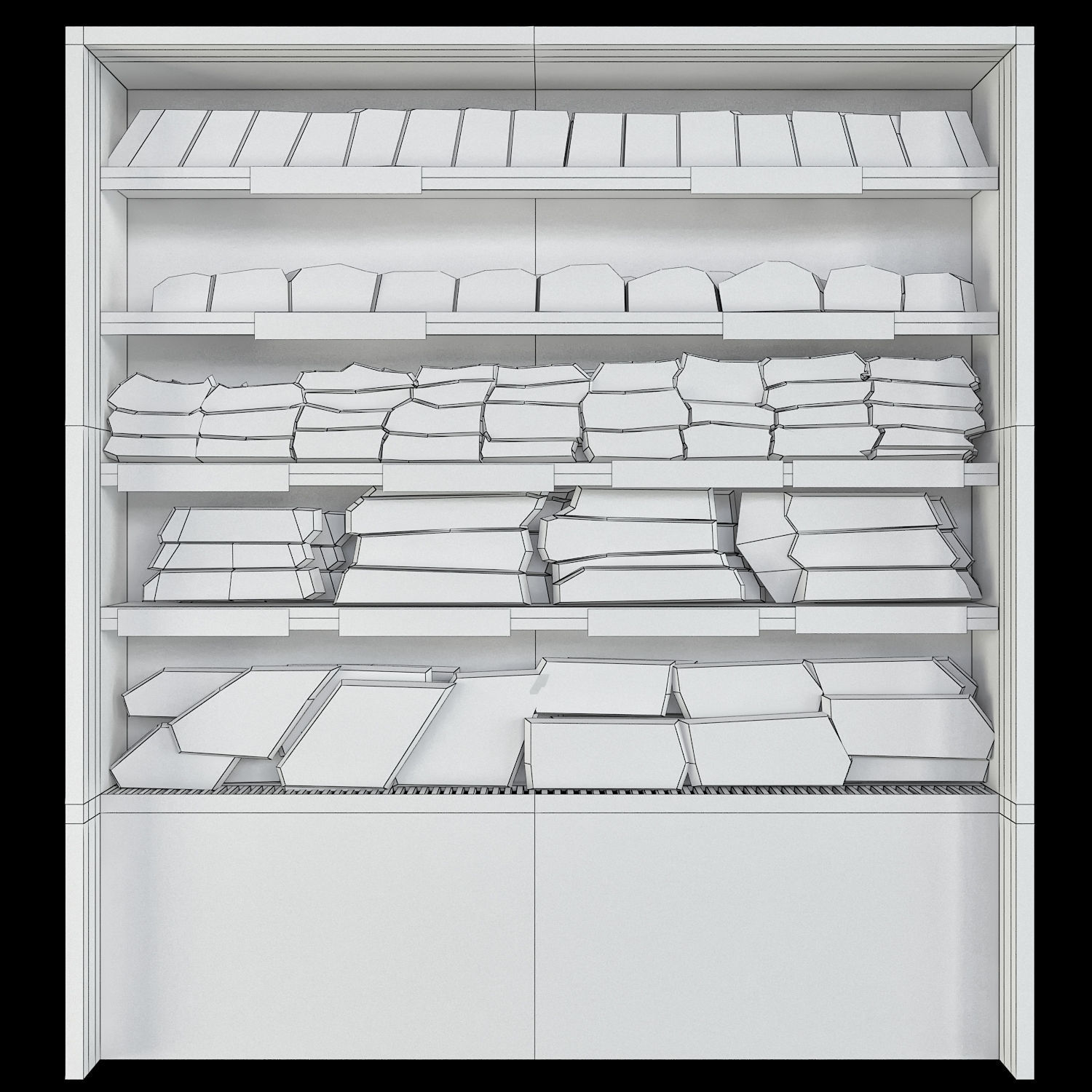 Shelves sandwiches and packed lunches 3D model | CGTrader