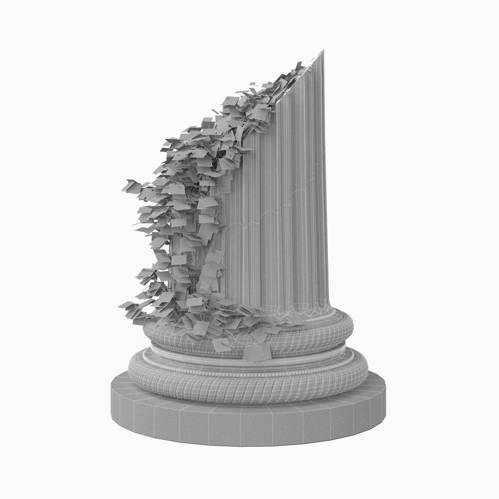 Ruined column 3D model | CGTrader