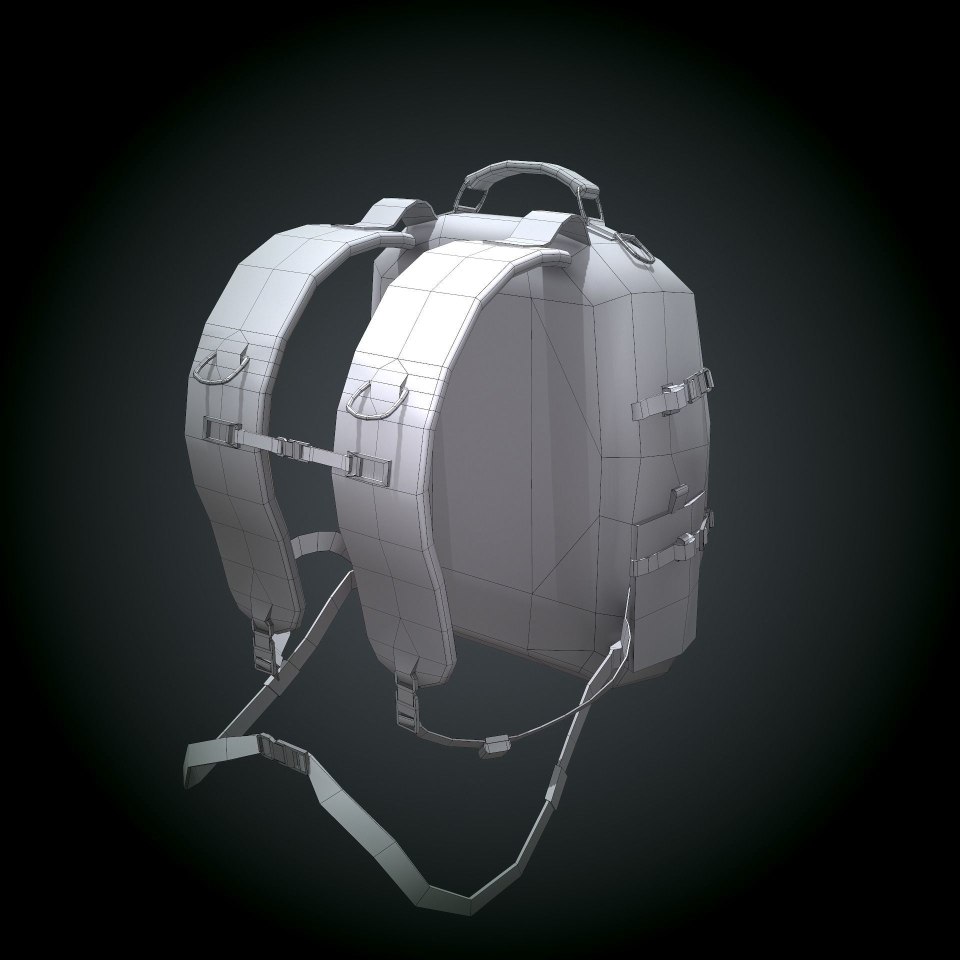 3D model Low Poly Tactical Back Pack Game Asset VR / AR / low-poly ...