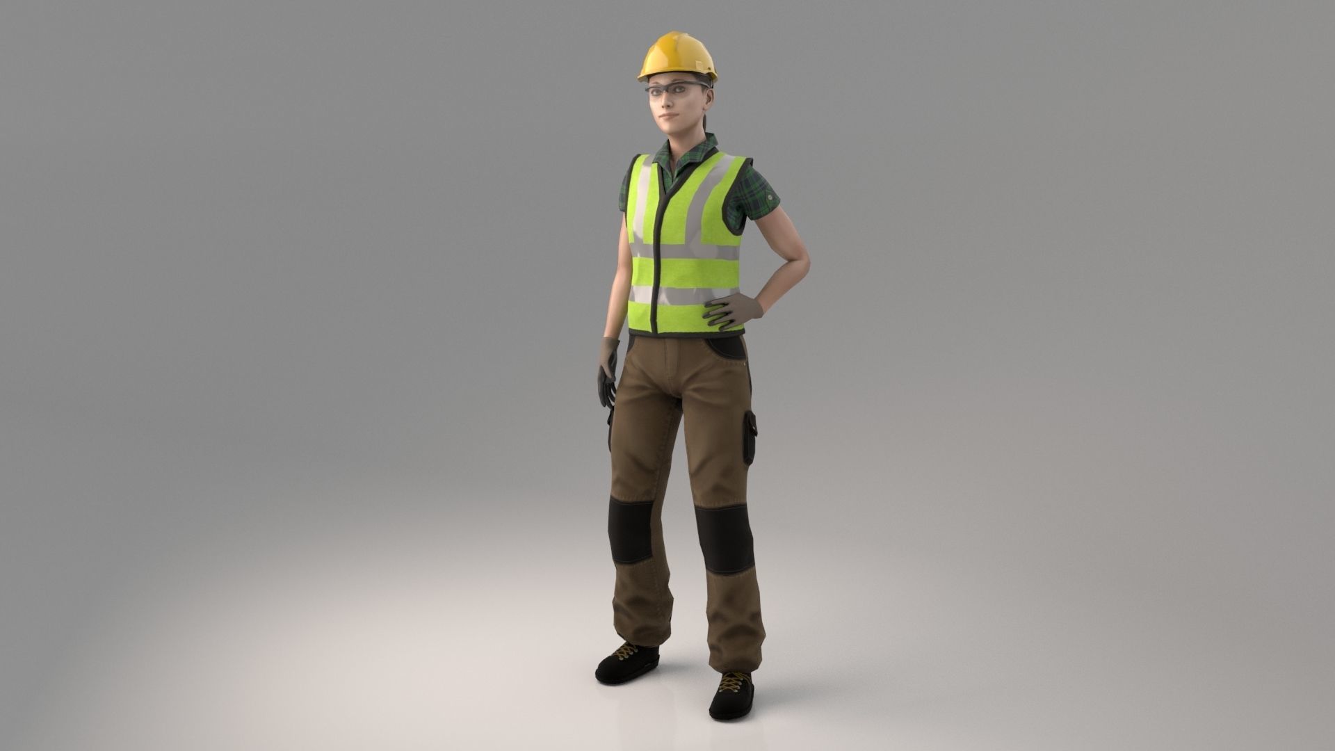 3D model Working Women - Eve VR / AR / low-poly rigged | CGTrader
