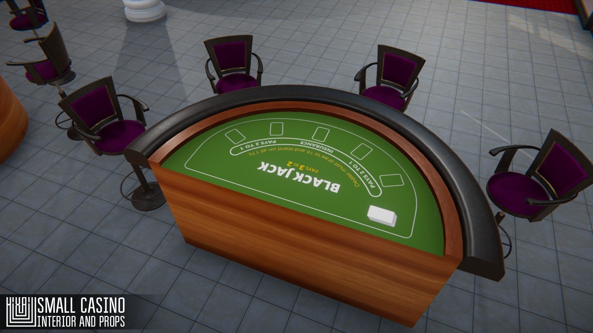 3D model Small casino - interior and props VR / AR / low-poly | CGTrader