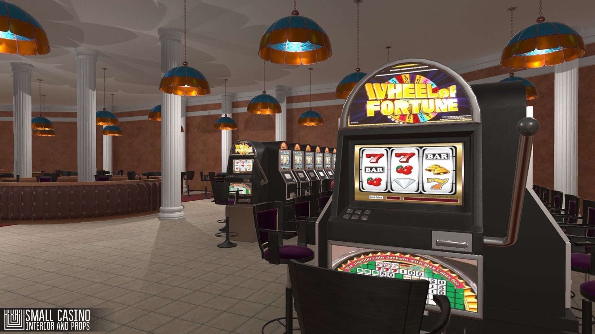 3D model Small casino - interior and props VR / AR / low-poly | CGTrader