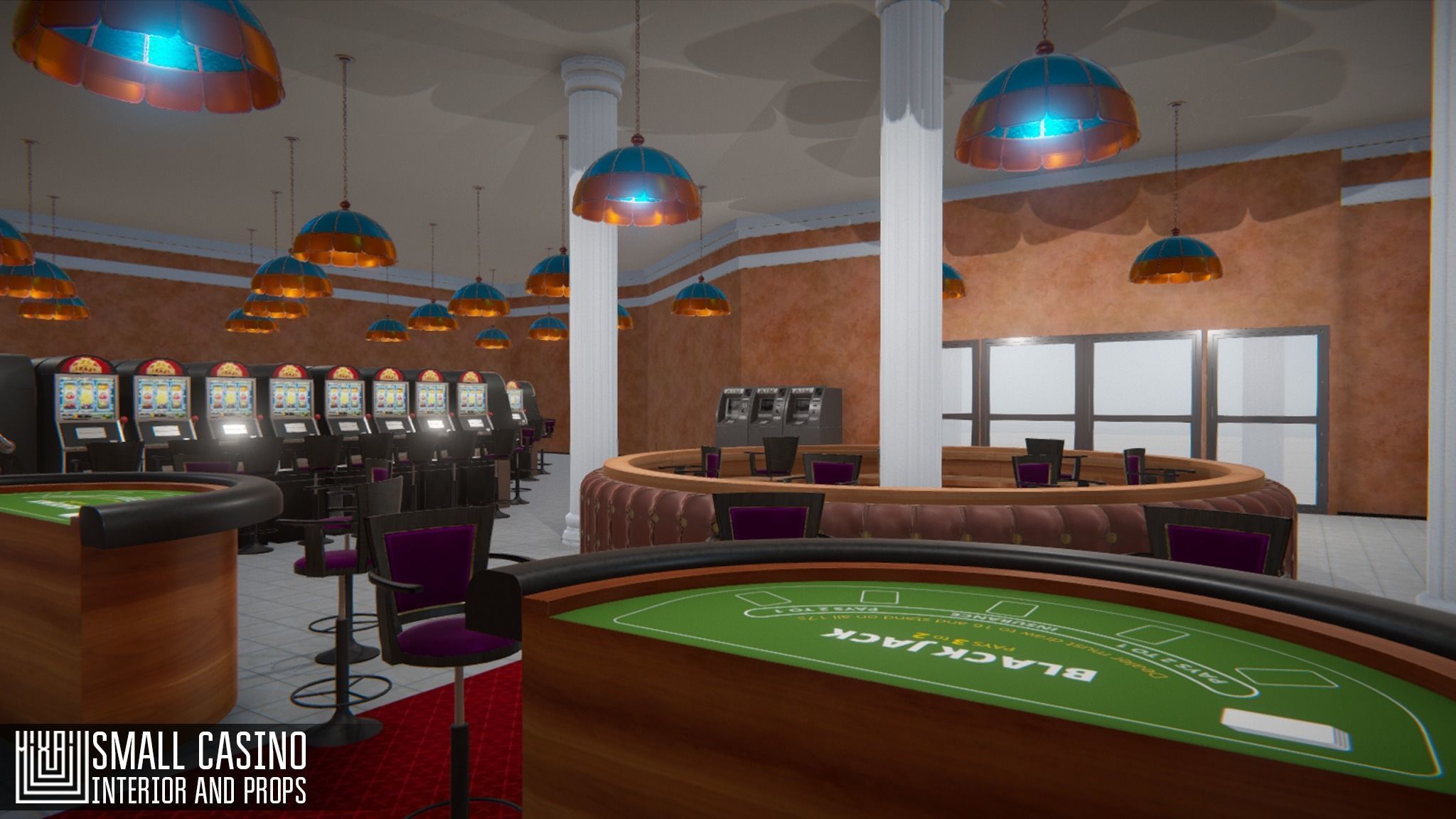 3D model Small casino - interior and props VR / AR / low-poly | CGTrader