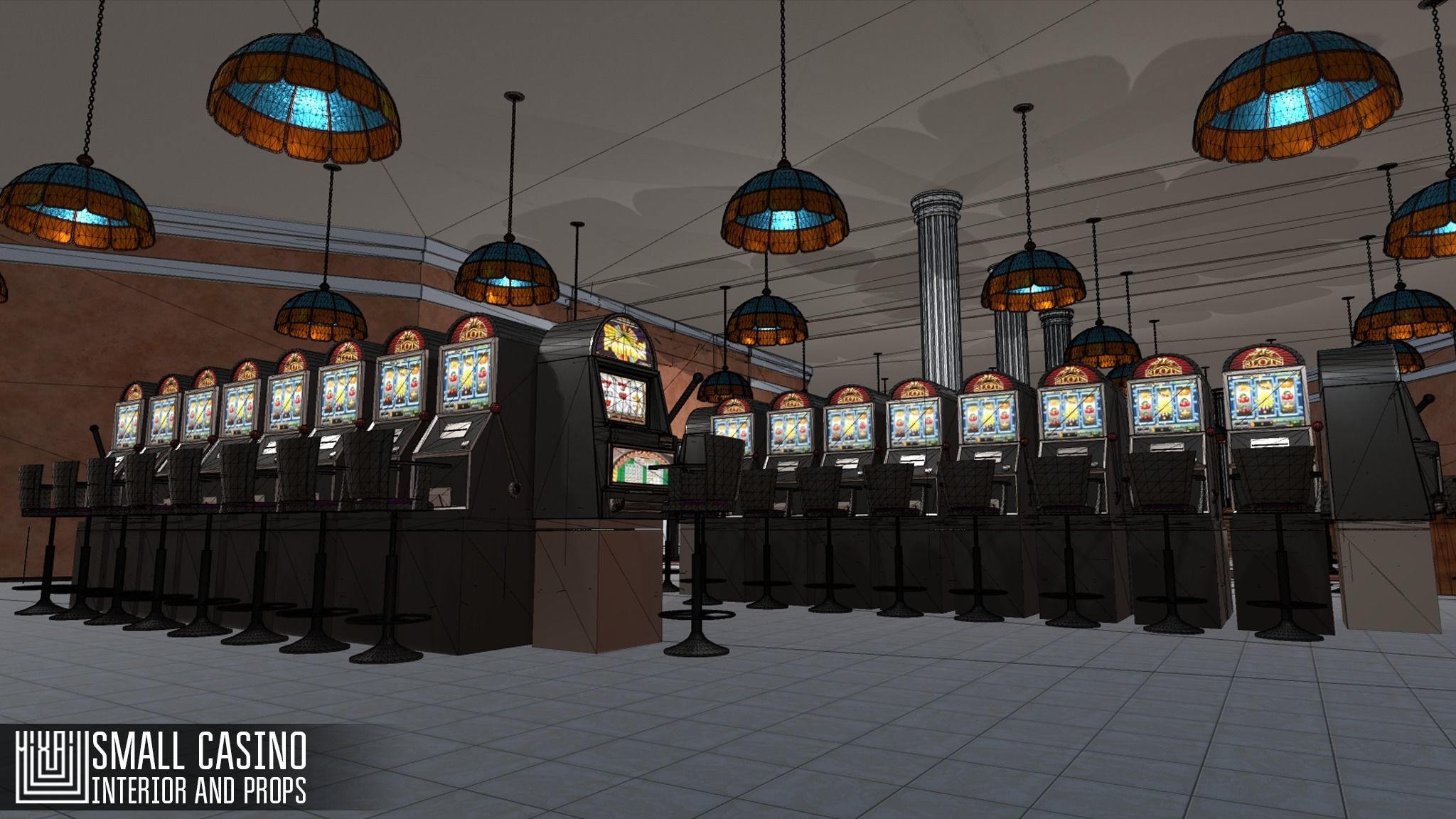 3D model Small casino - interior and props VR / AR / low-poly | CGTrader