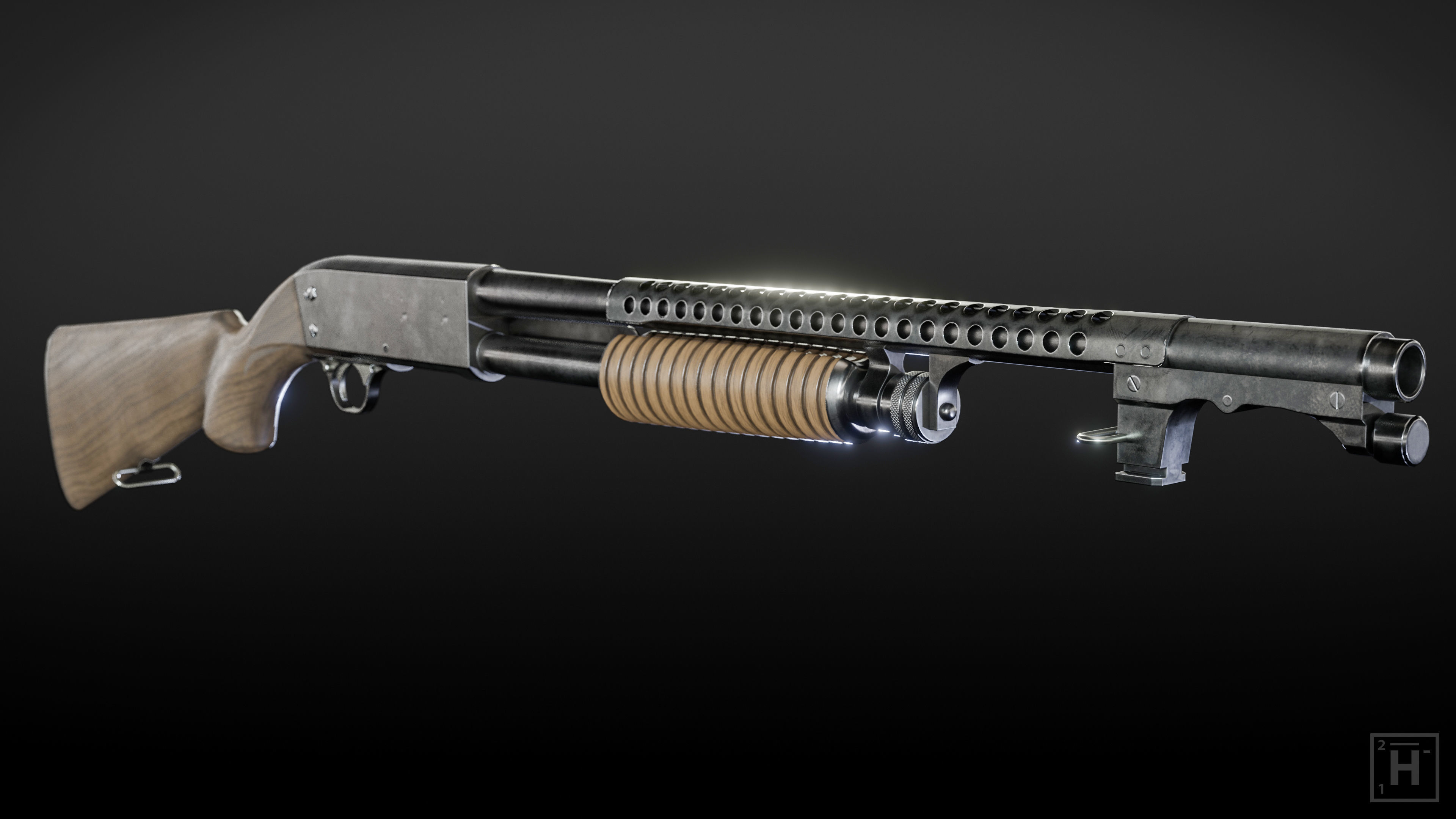 3D model WWII Trench Shotgun VR / AR / low-poly | CGTrader