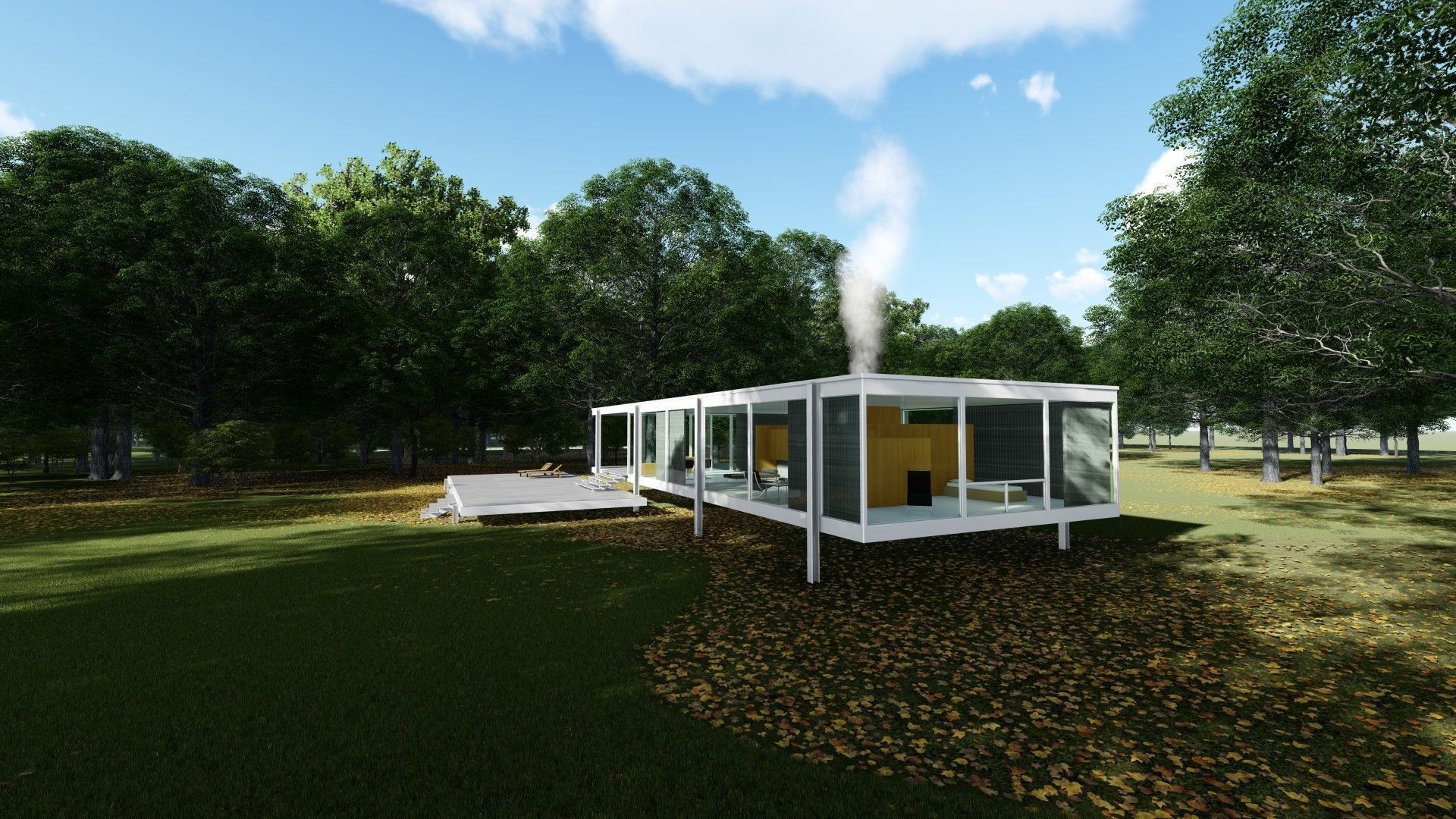 The Farnsworth House by Ludwig Mies van der Rohe 3D model | CGTrader
