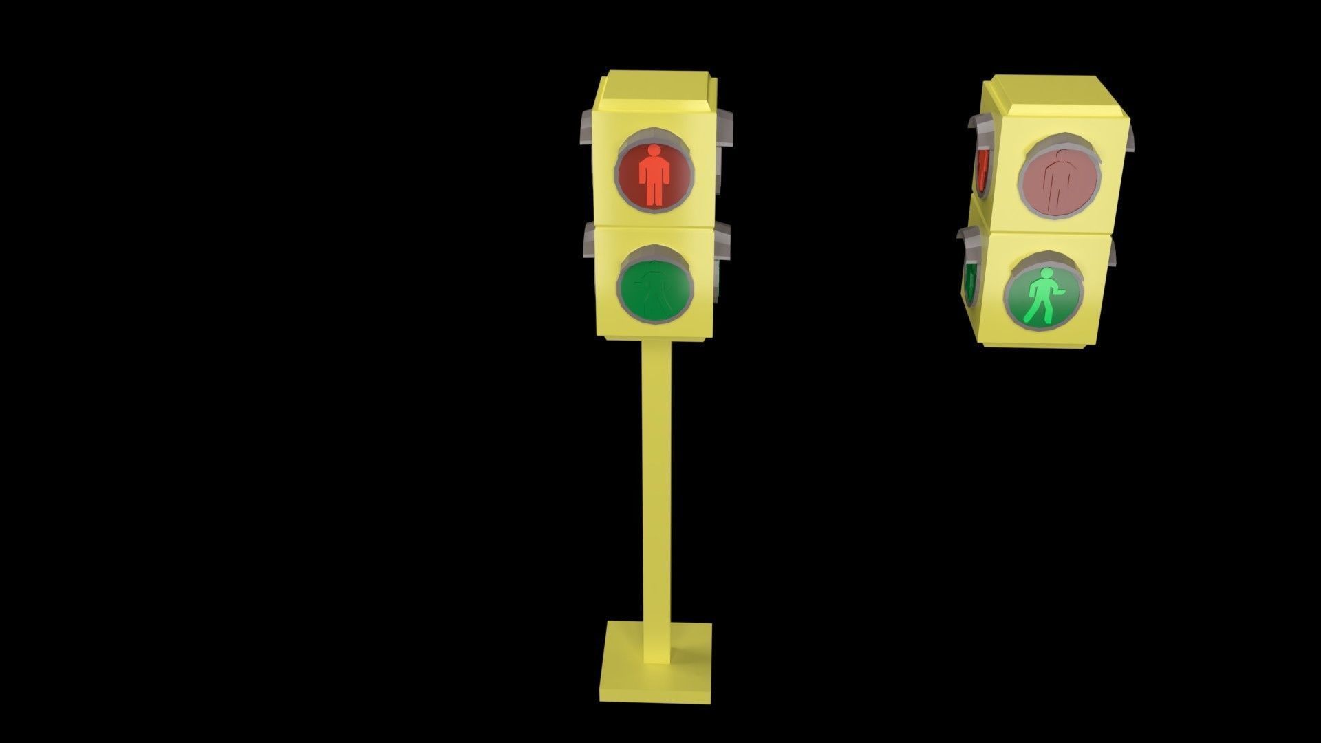 3D model Low poly traffic lights 4 VR / AR / low-poly | CGTrader