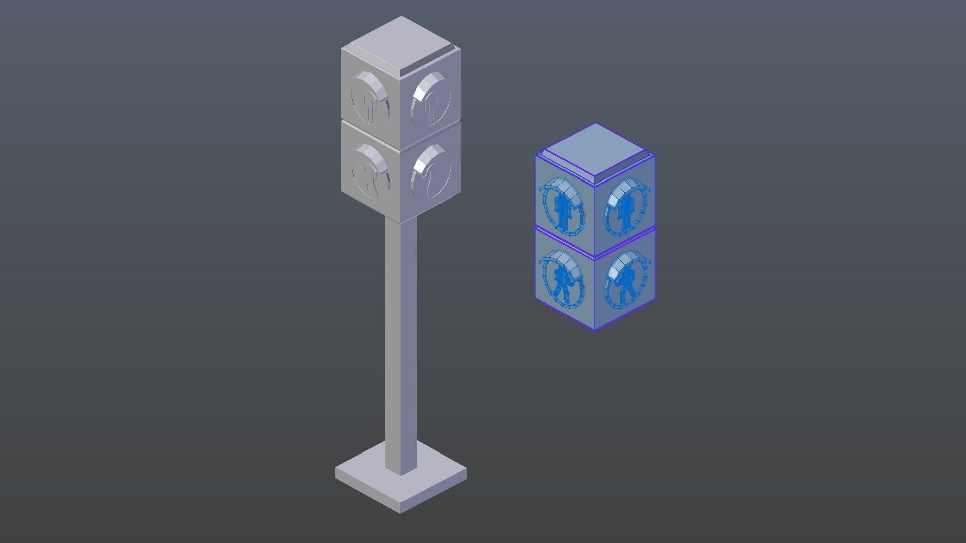 3D model Low poly traffic lights 4 VR / AR / low-poly | CGTrader