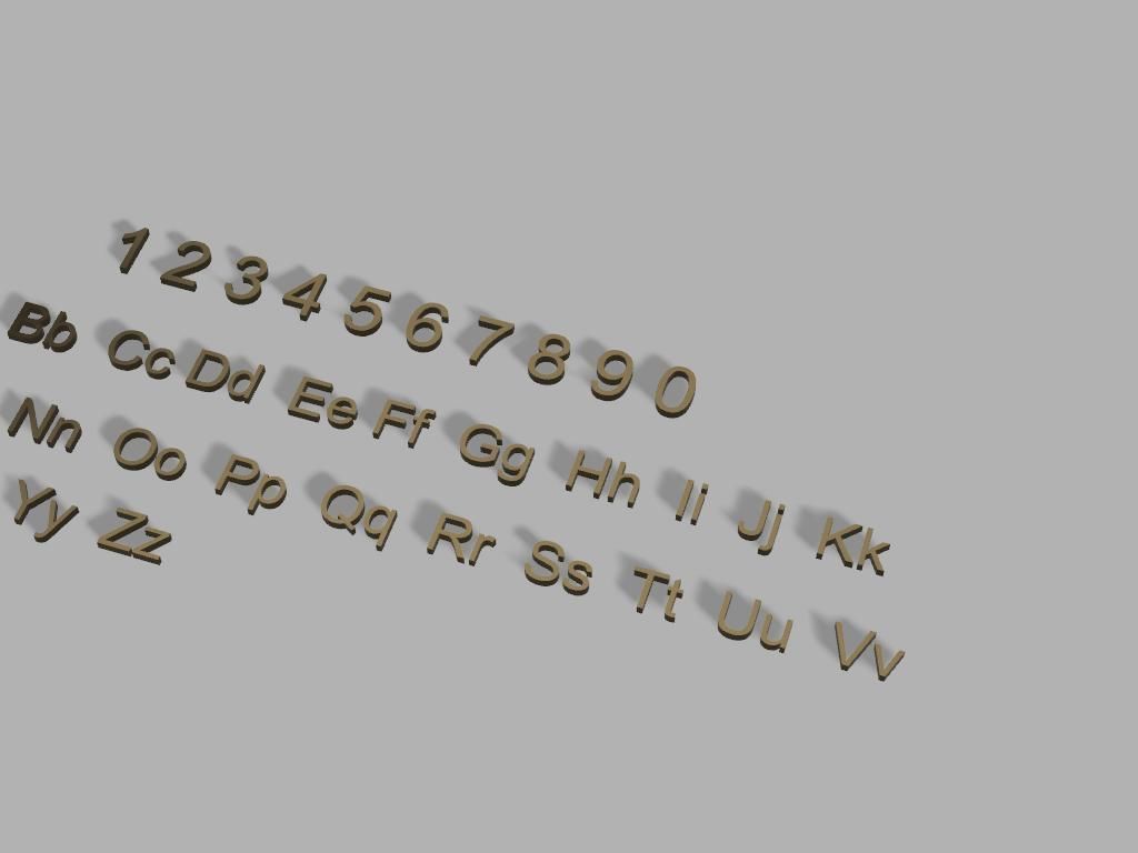 Numbers and Alphabet free 3D model 3D printable | CGTrader