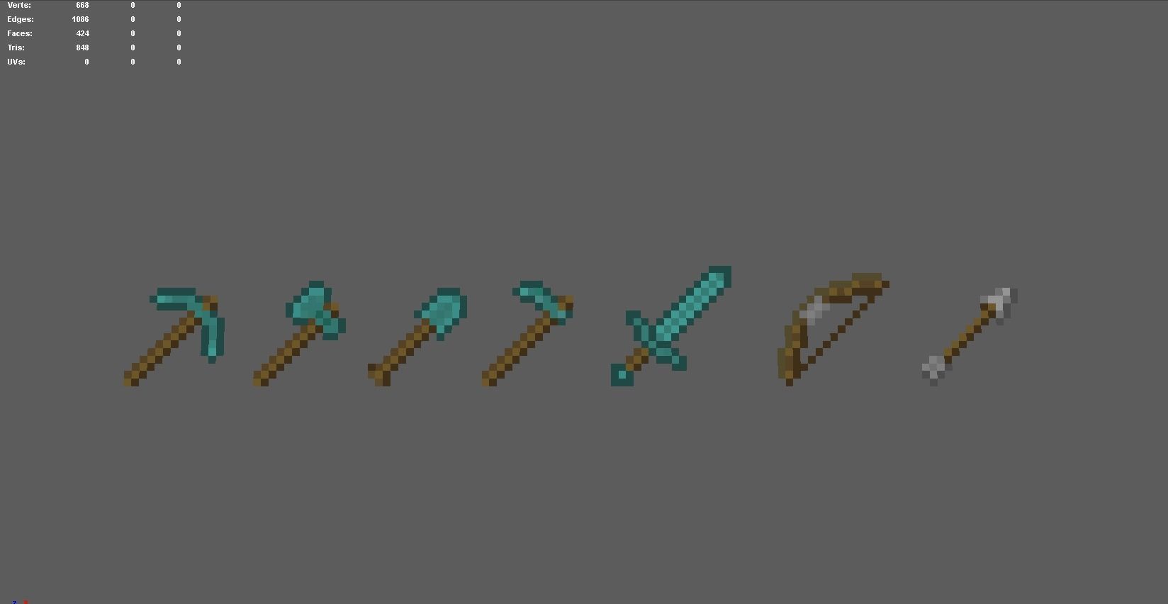 Minecraft tools free VR / AR / low-poly 3D model | CGTrader