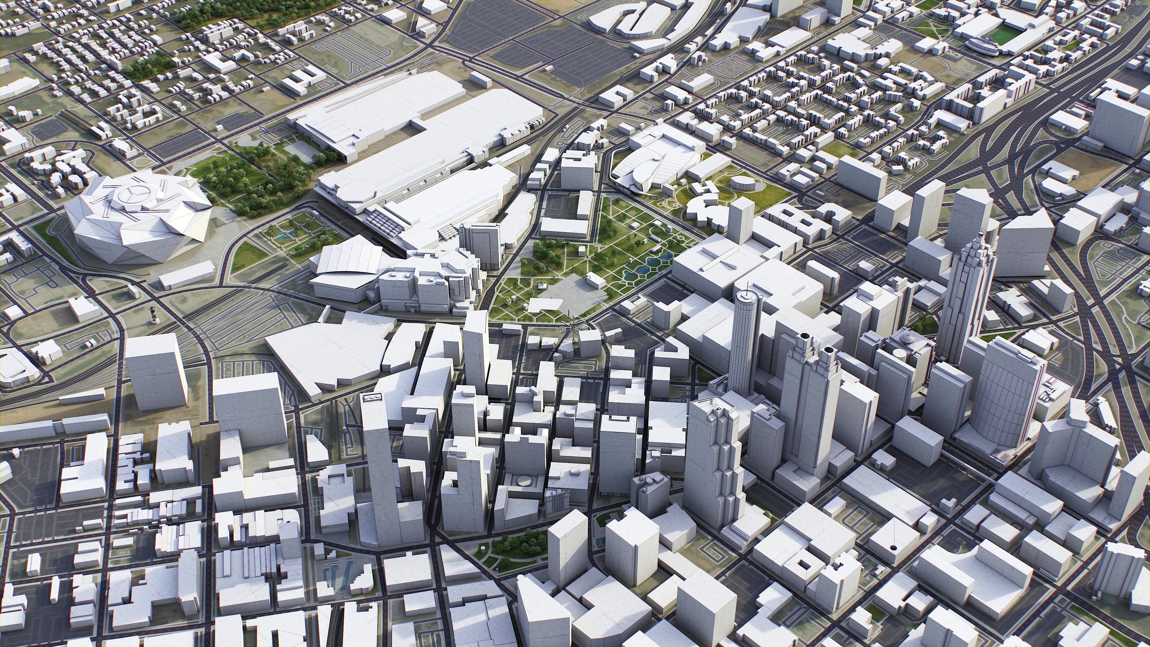 3D model Atlanta -3D City Model VR / AR / low-poly | CGTrader