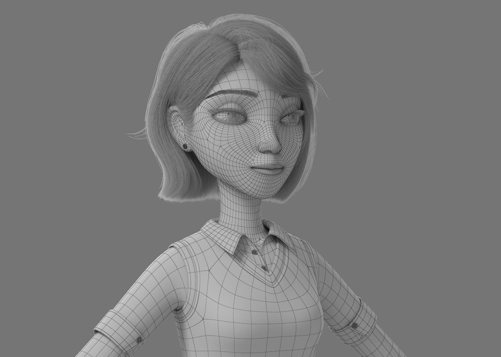 Cartoon Girl Rigged 3D model rigged | CGTrader