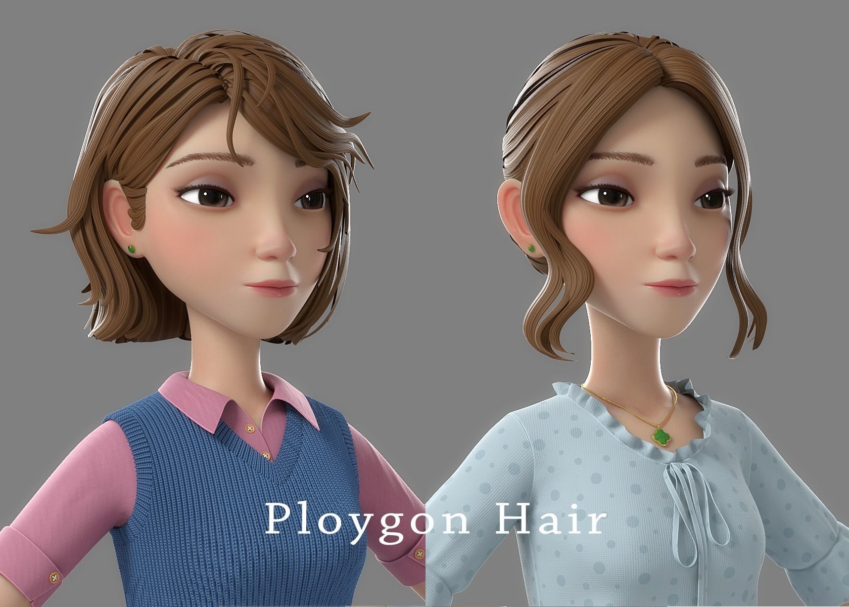 Cartoon Girl Rigged 3D model rigged | CGTrader