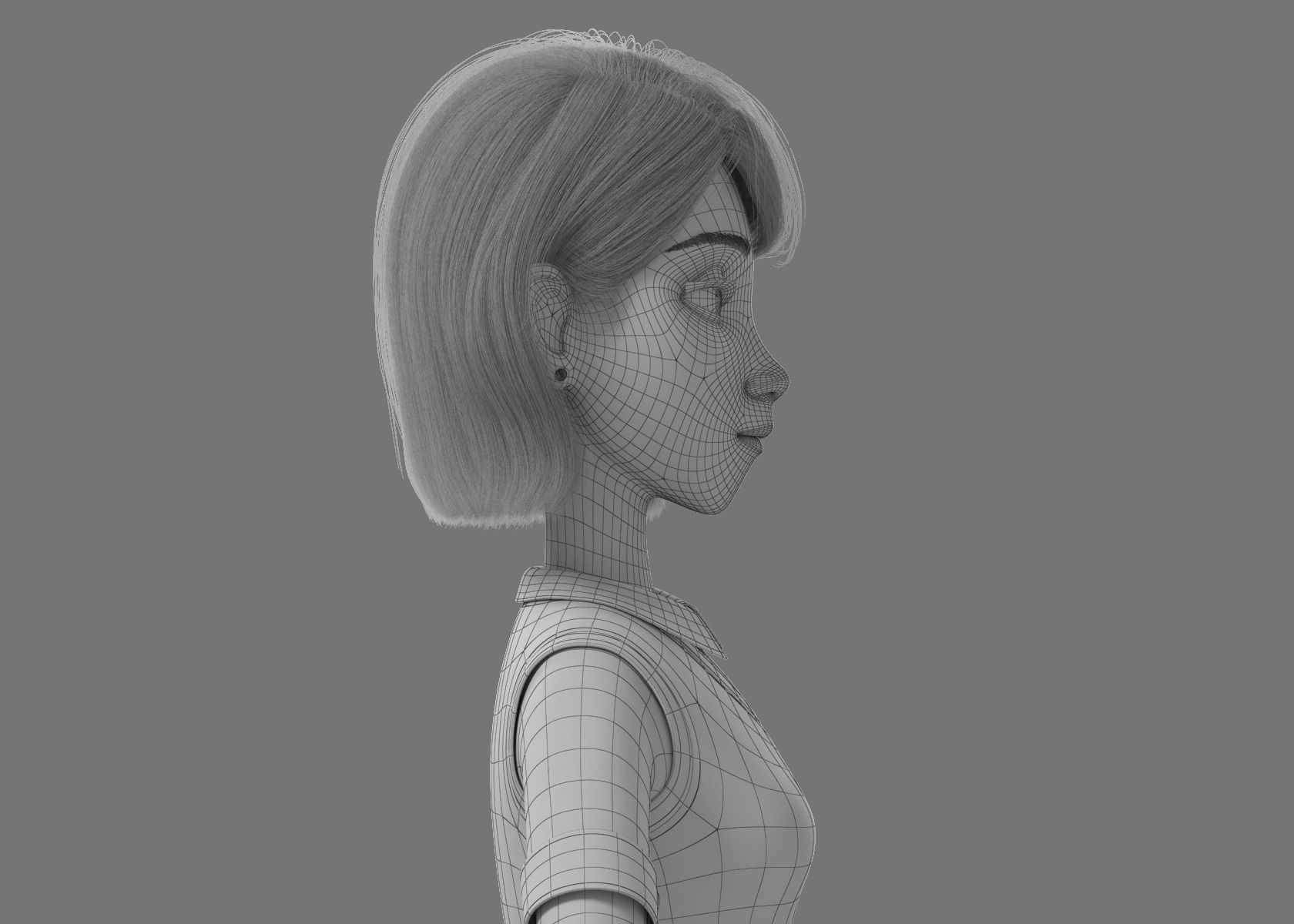 Cartoon Girl Rigged 3D model rigged | CGTrader