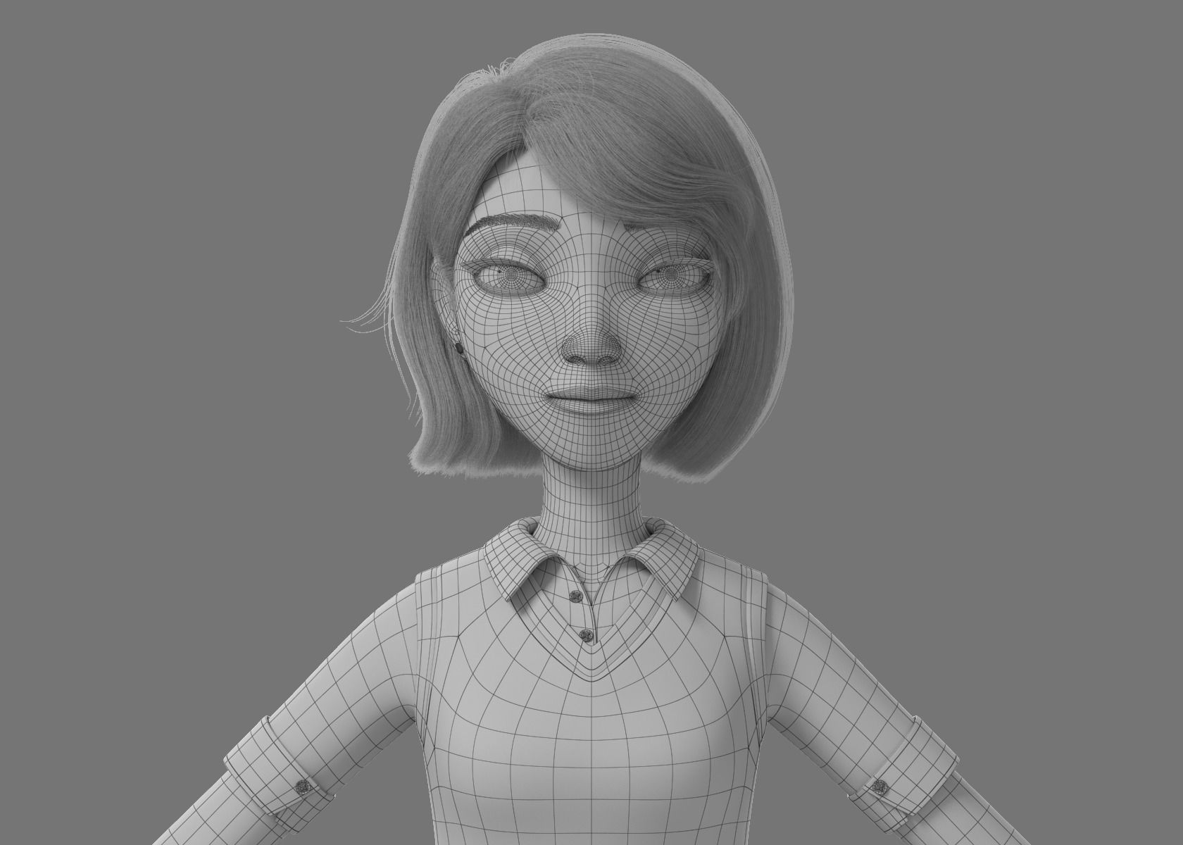 Cartoon Girl Rigged 3D model rigged | CGTrader