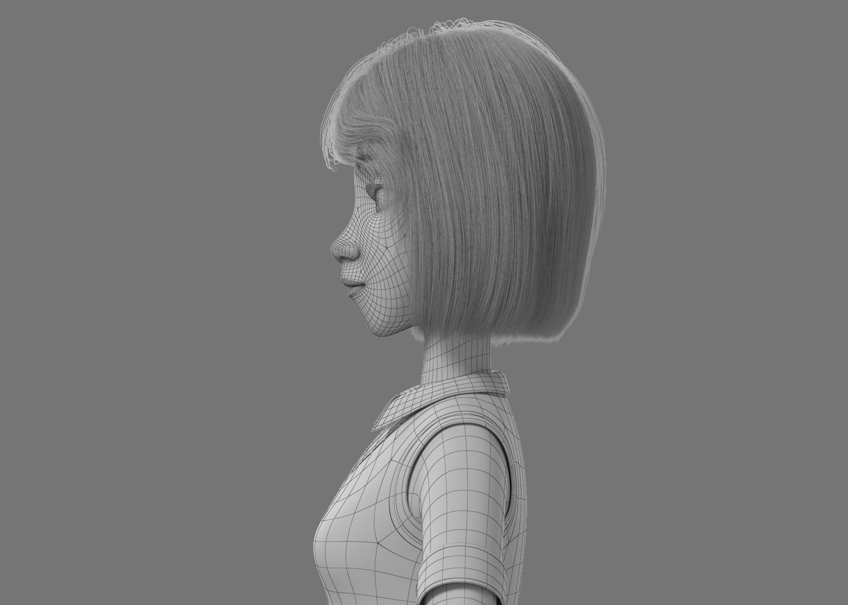 Cartoon Girl Rigged 3D model rigged | CGTrader