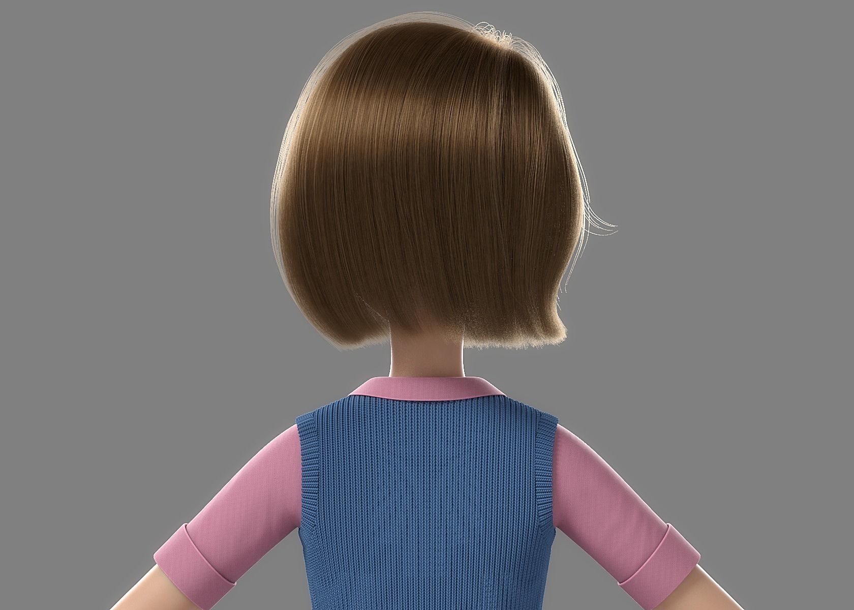 Cartoon Girl Rigged 3D model rigged | CGTrader