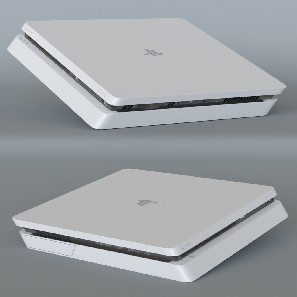 Sony Playstation 4 slim white 3D model | CGTrader