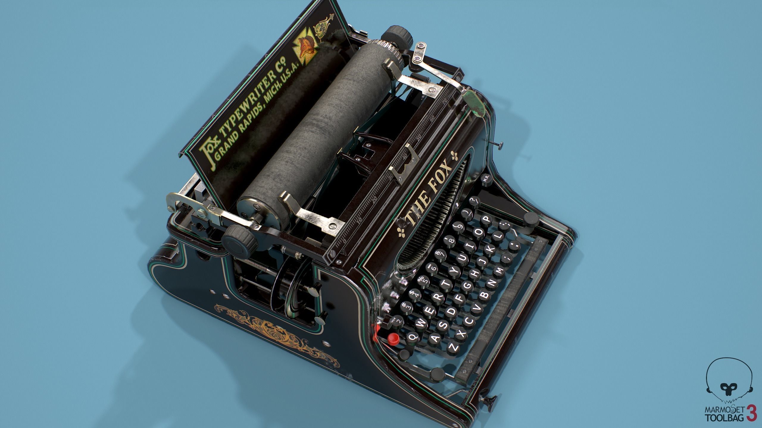 3D model Typewriter Fox Low poly 3D model VR / AR / low-poly | CGTrader
