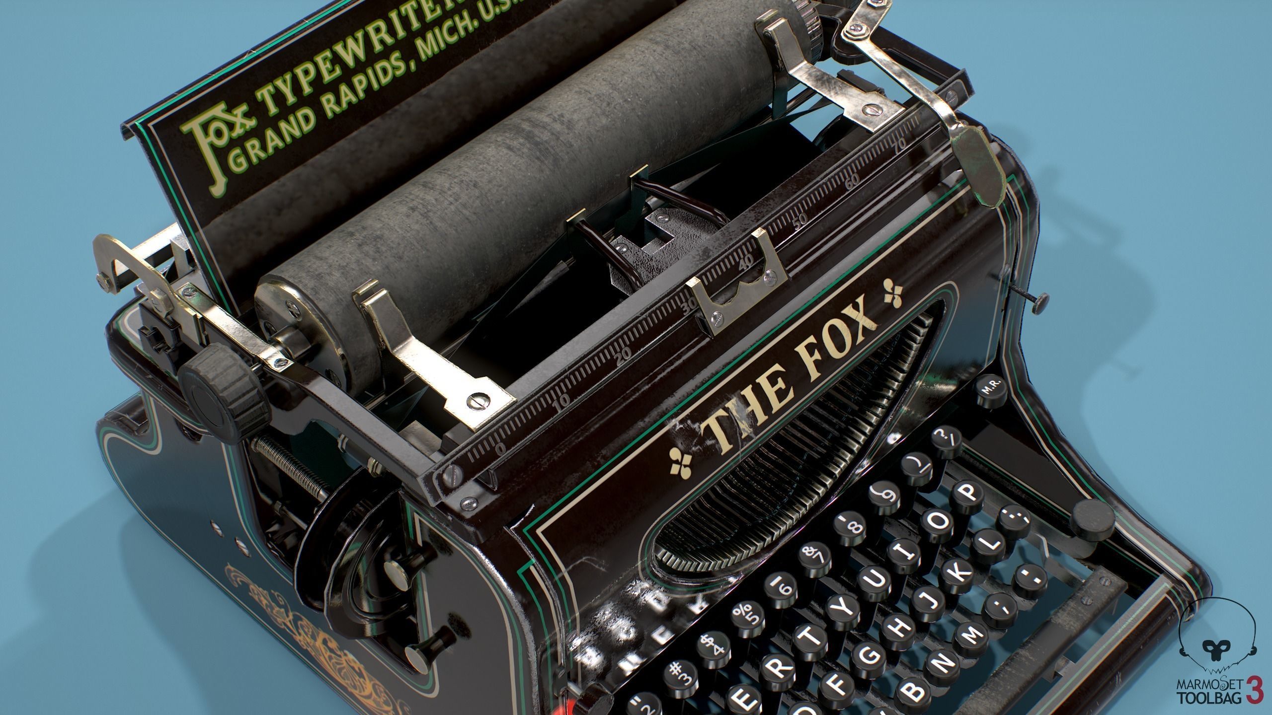 3D model Typewriter Fox Low poly 3D model VR / AR / low-poly | CGTrader