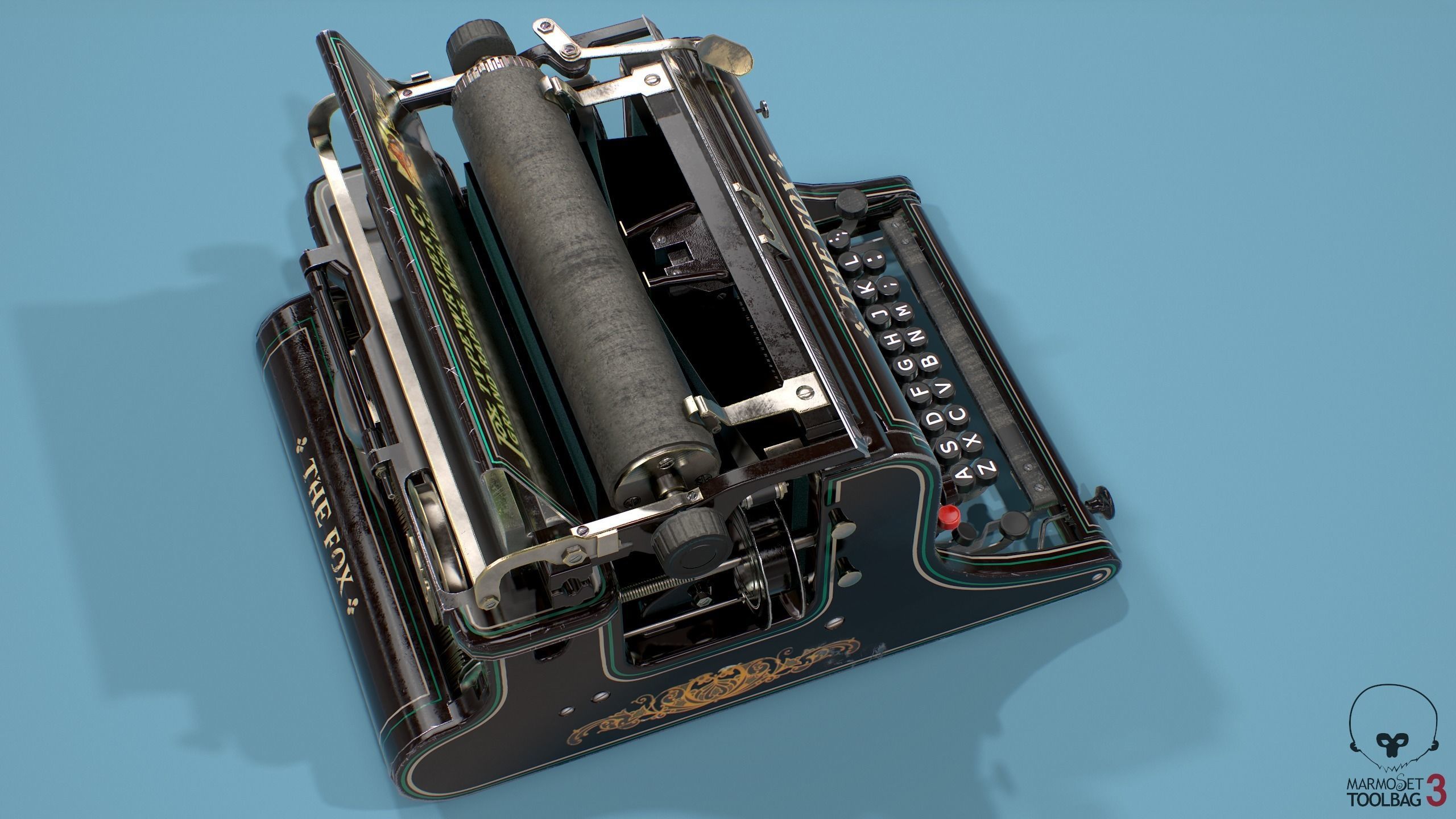 3D model Typewriter Fox Low poly 3D model VR / AR / low-poly | CGTrader