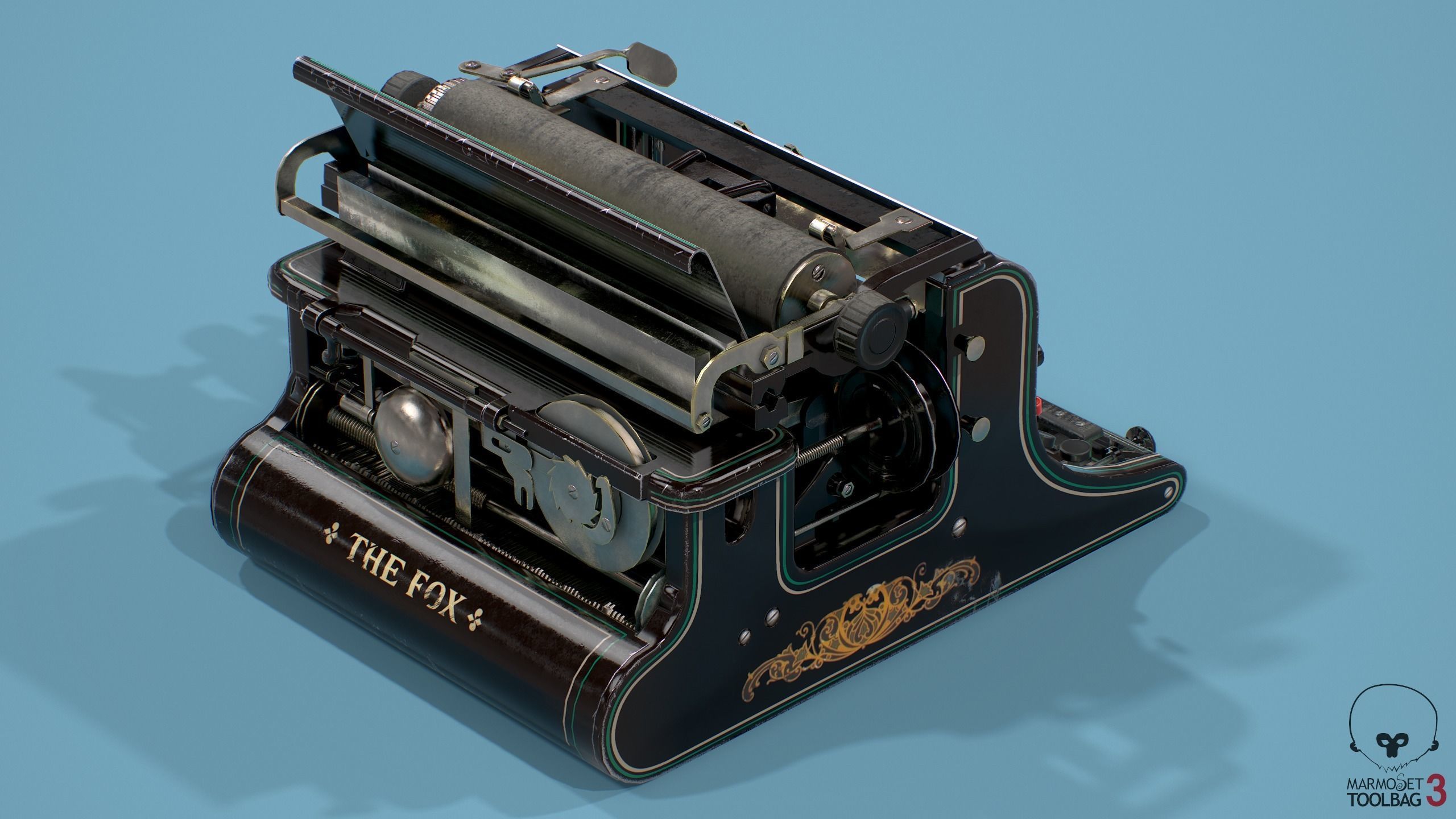 3D model Typewriter Fox Low poly 3D model VR / AR / low-poly | CGTrader