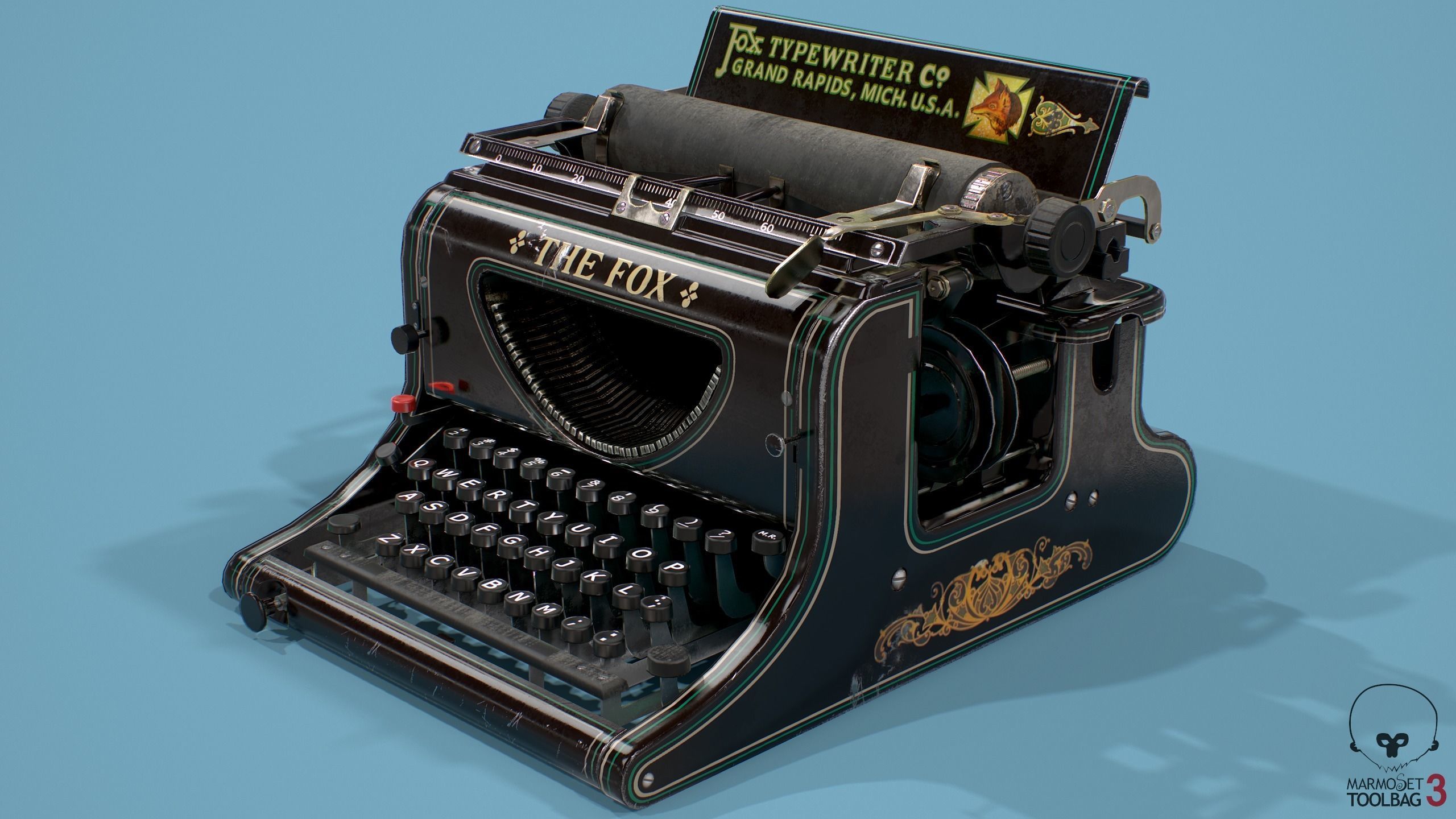 3D model Typewriter Fox Low poly 3D model VR / AR / low-poly | CGTrader