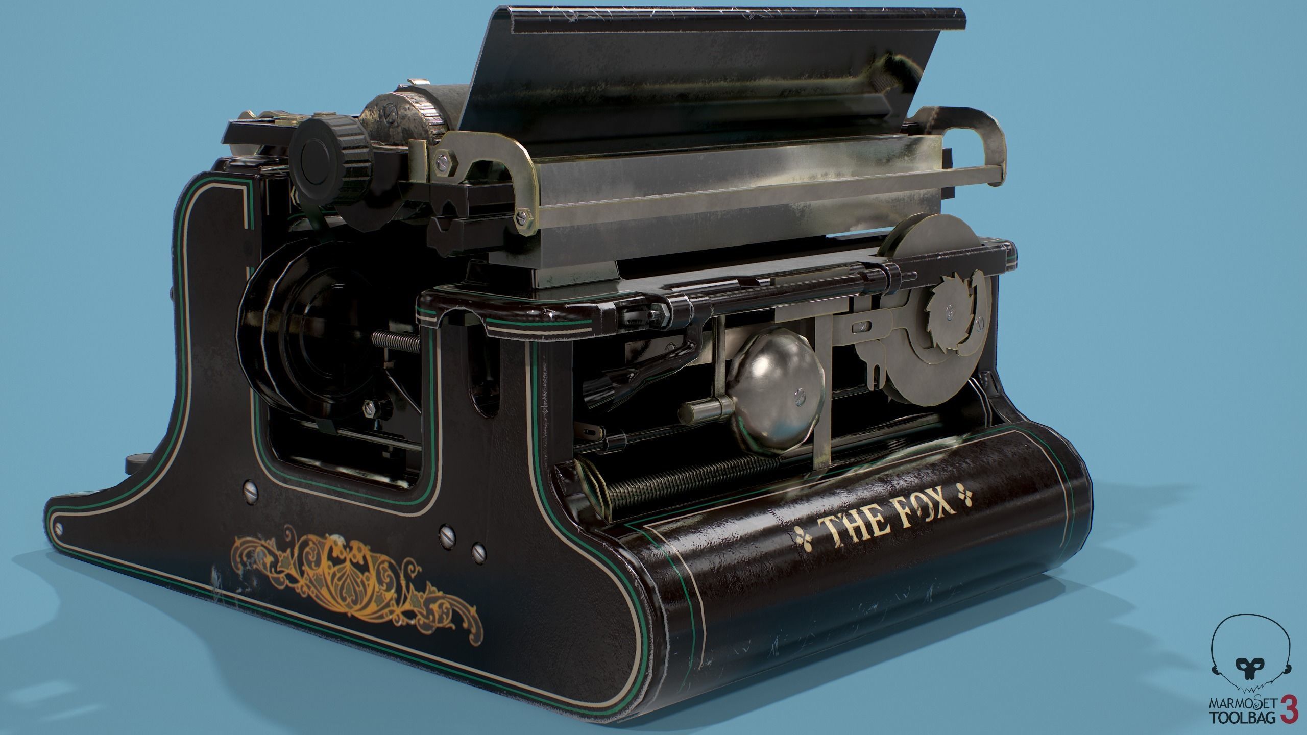 3D model Typewriter Fox Low poly 3D model VR / AR / low-poly | CGTrader