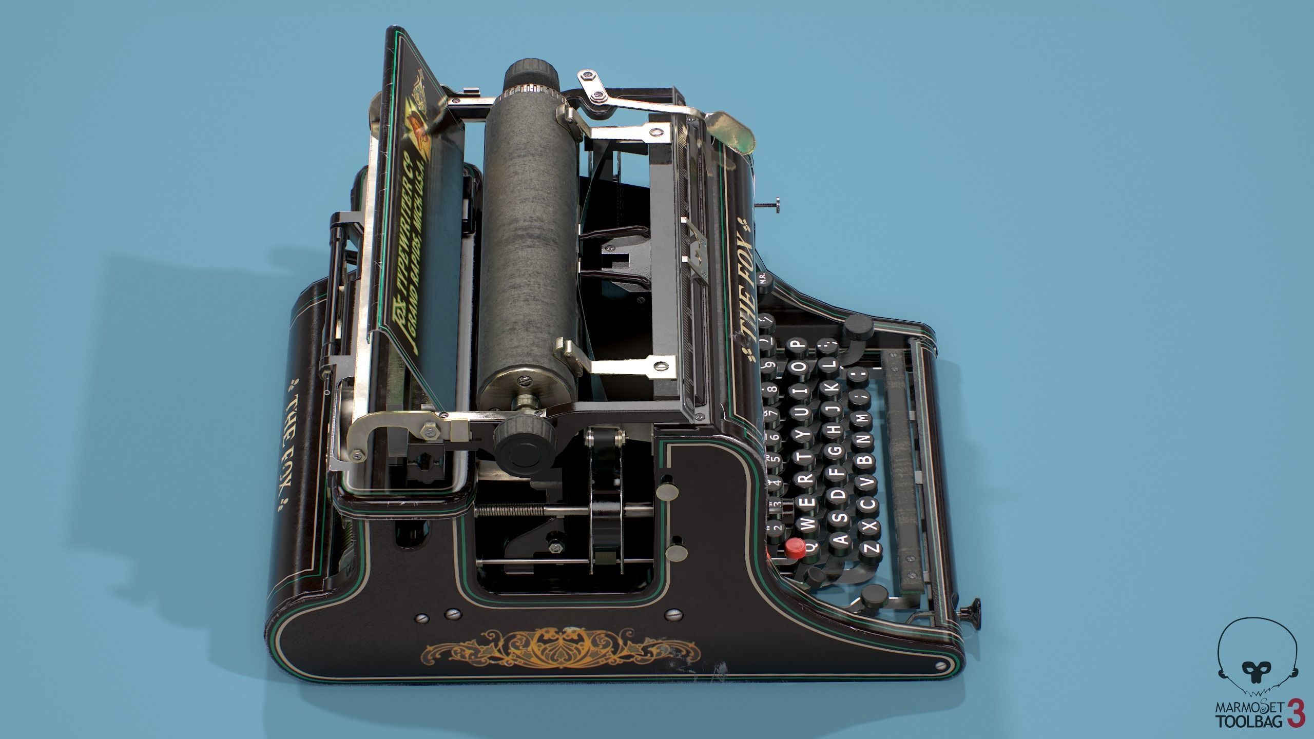 3D model Typewriter Fox Low poly 3D model VR / AR / low-poly | CGTrader