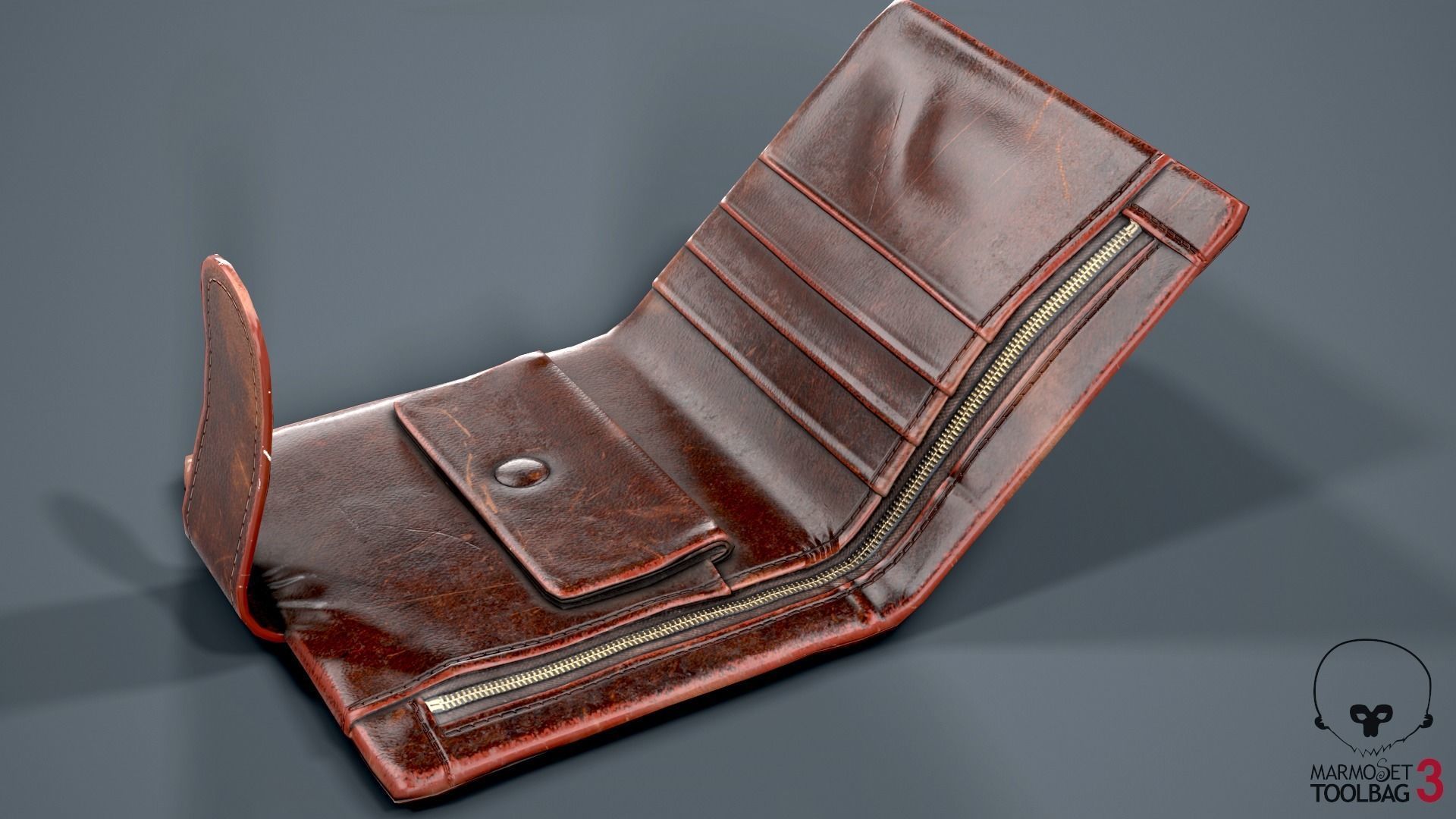 3D model Shabby Wallet Low Poly 3D Model VR / AR / low-poly | CGTrader