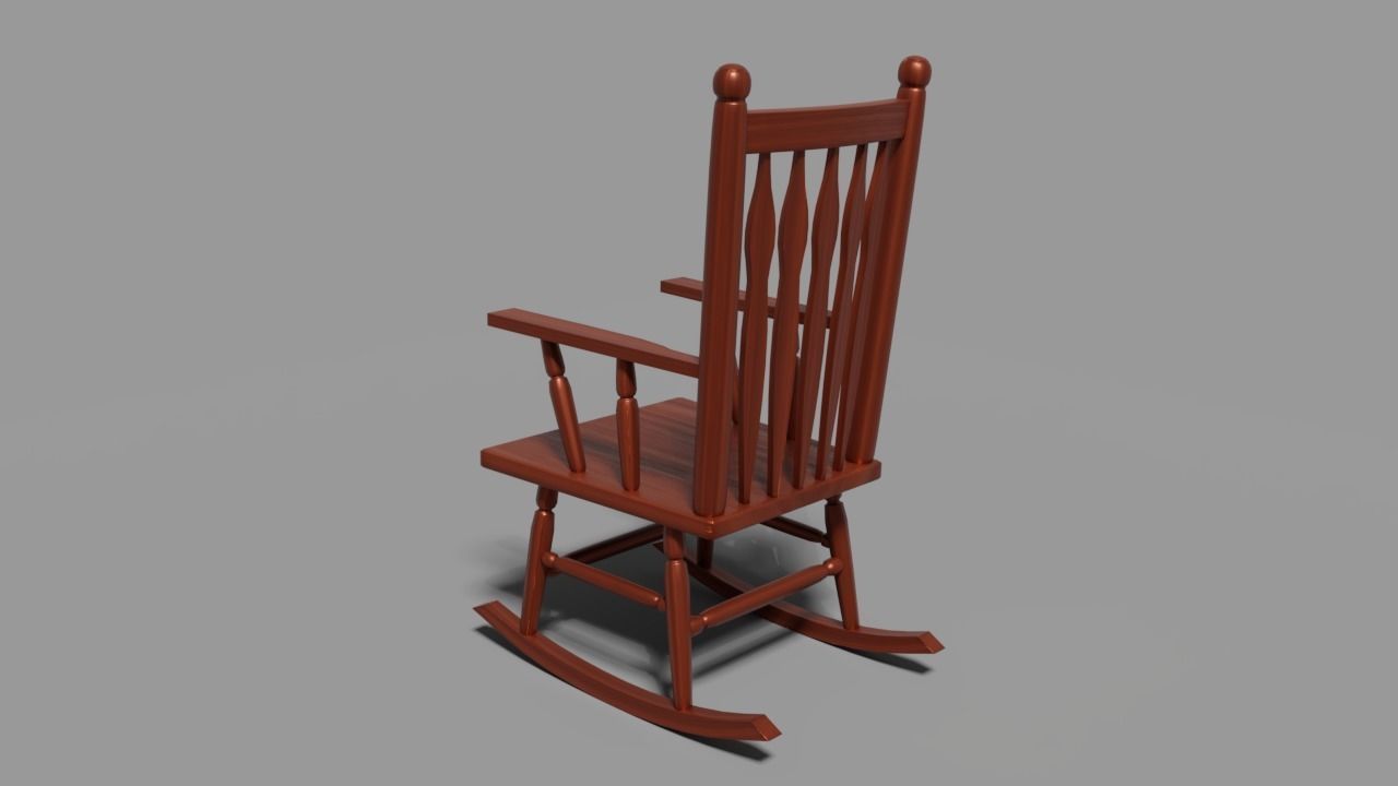 3D model Wooden Rocking Chair VR / AR / low-poly | CGTrader