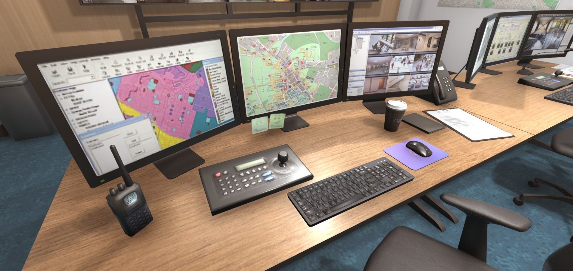 3D model Police Security Control Room VR / AR / low-poly animated ...