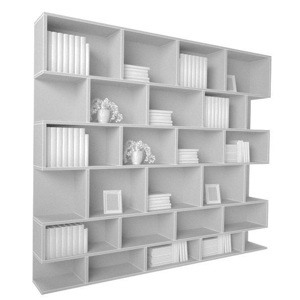 3D book shelves 3D model | CGTrader