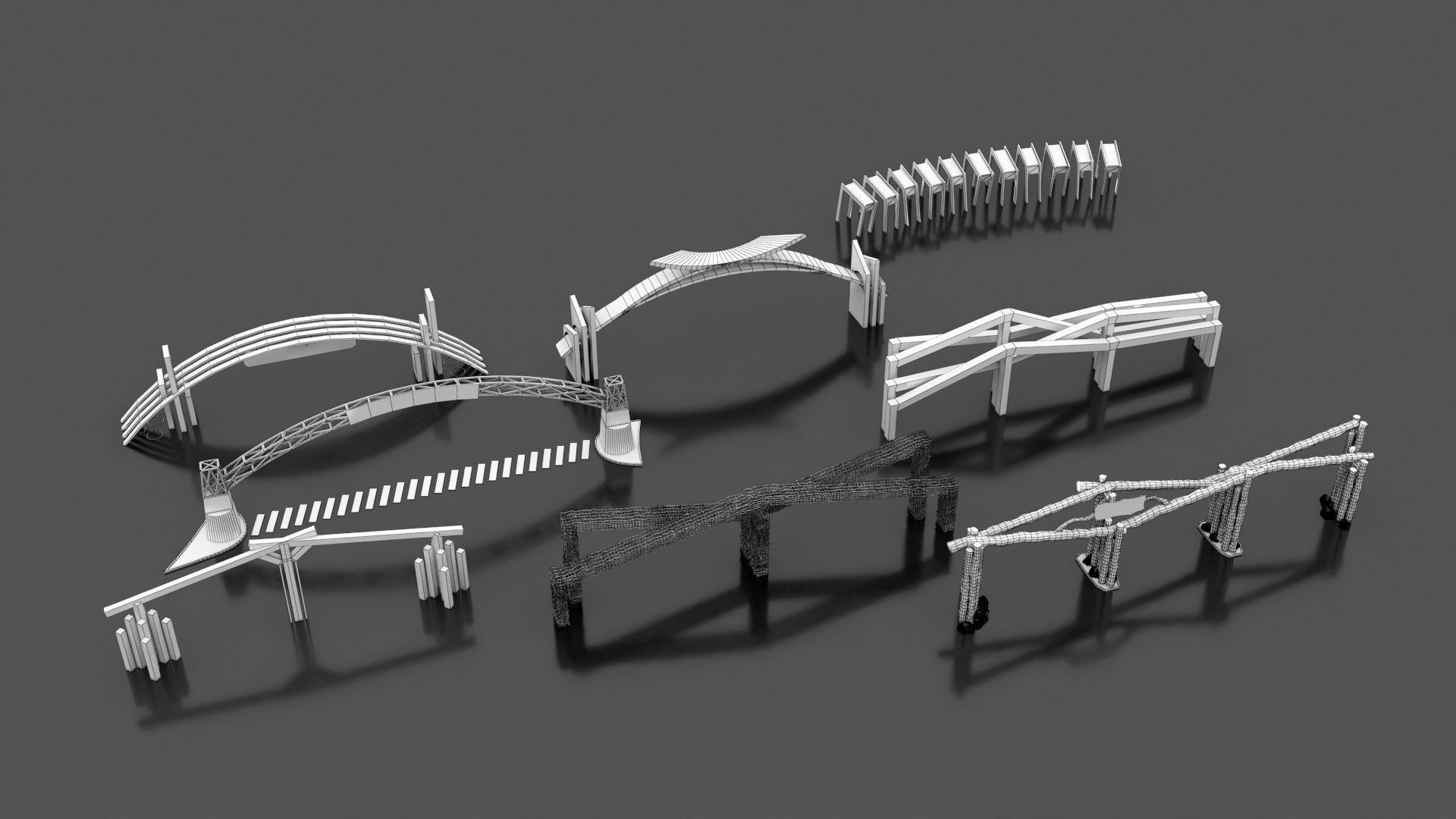 3D model Pack of different type of Gate 3d Models VR / AR / low-poly ...