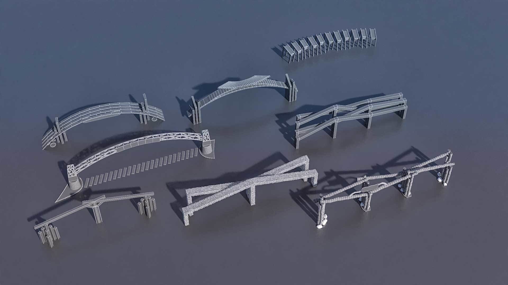 3D model Pack of different type of Gate 3d Models VR / AR / low-poly ...