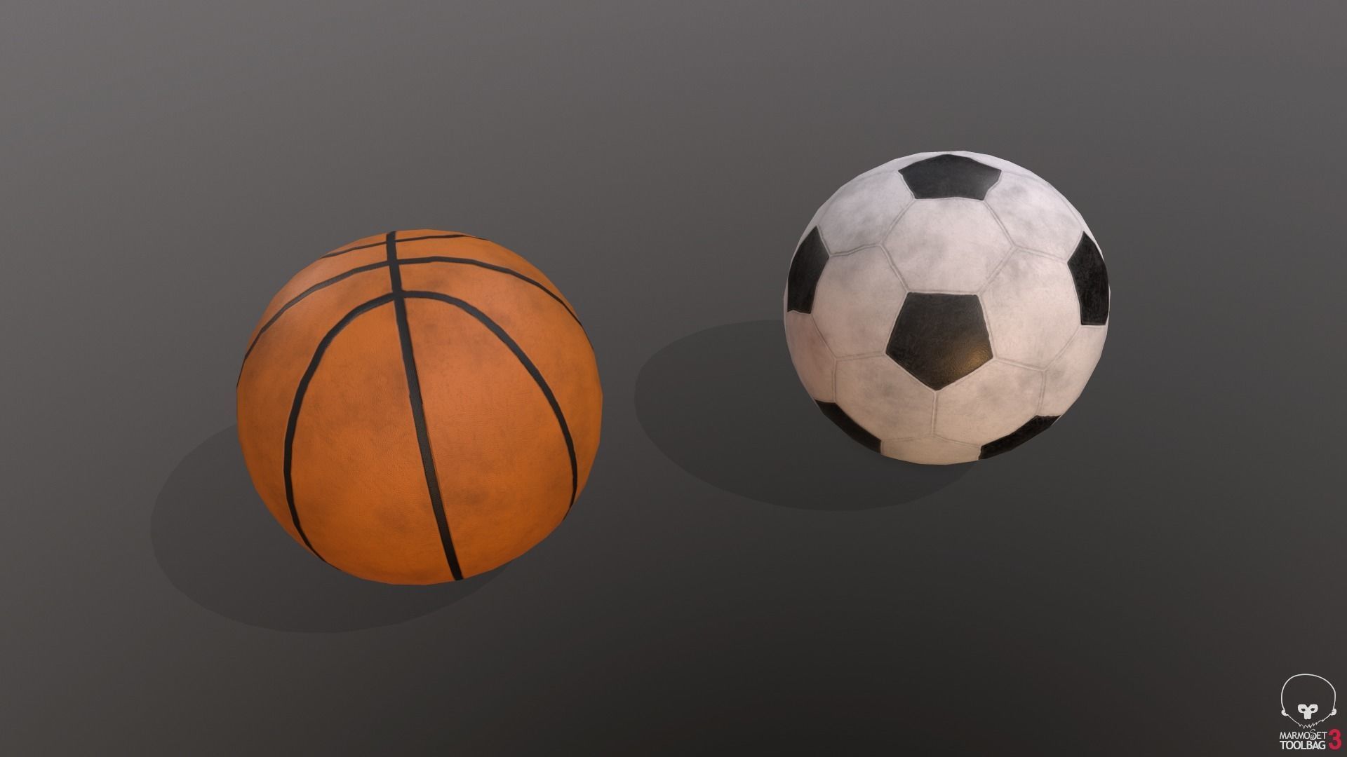 Balls soccer ball and basketball free VR / AR / low-poly 3D model ...
