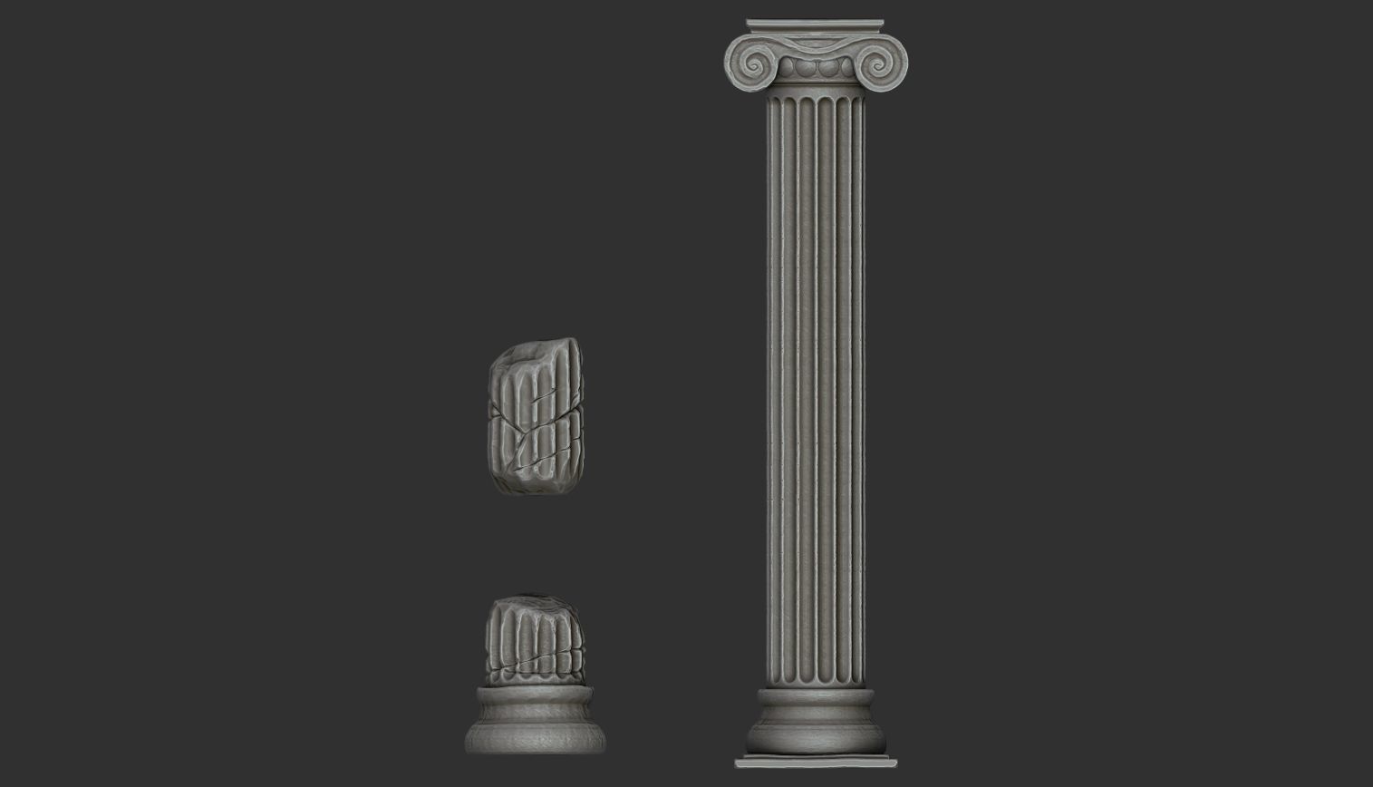 3D model Broken Roman Column 2 VR / AR / low-poly | CGTrader