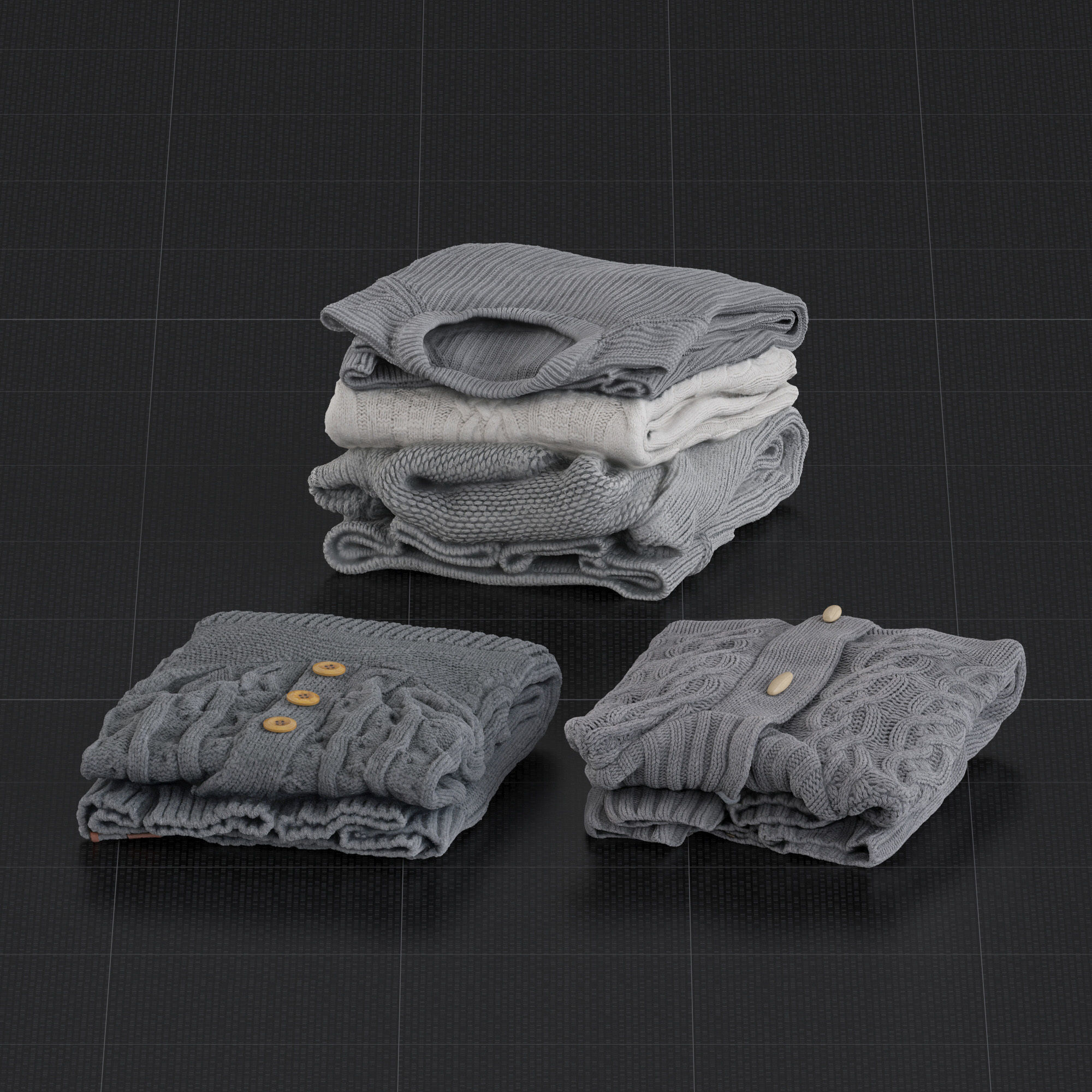 Set of Sweaters 01 3D model | CGTrader
