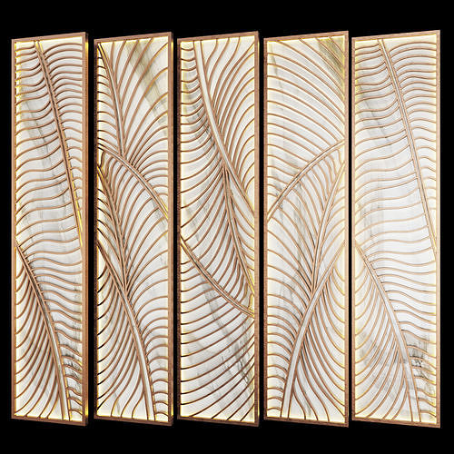 Partition palm leaf pattern 3D model | CGTrader