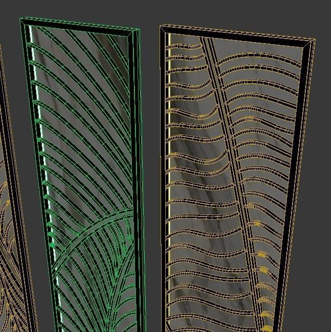 Partition palm leaf pattern 3D model | CGTrader