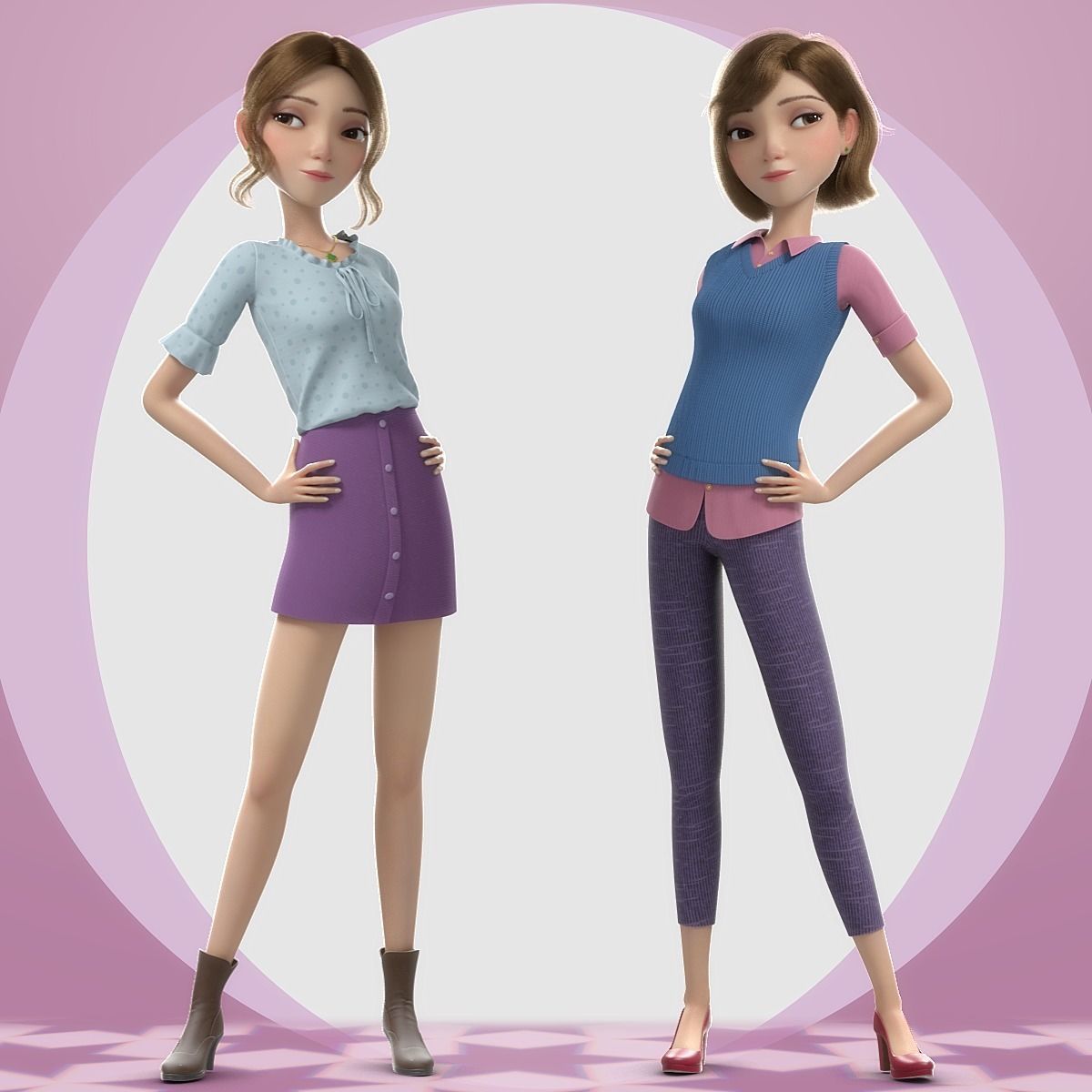 Cartoon Family Rigged V7 3D model rigged | CGTrader