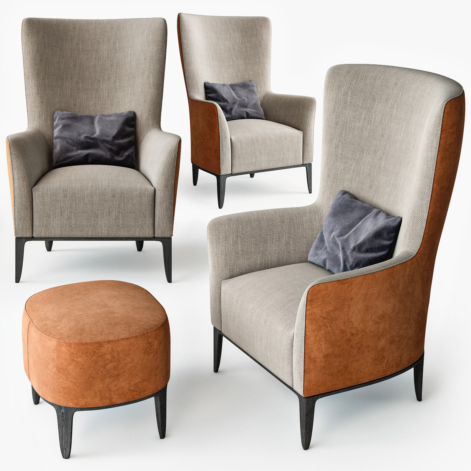 Poliform Gentleman armchair set 3D model | CGTrader