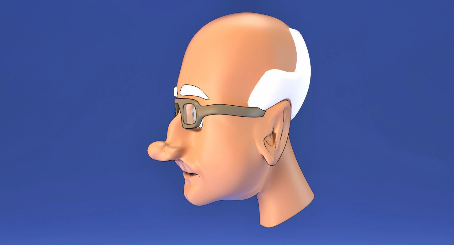 3D model Low Poly Toon Old Man Face VR / AR / low-poly | CGTrader