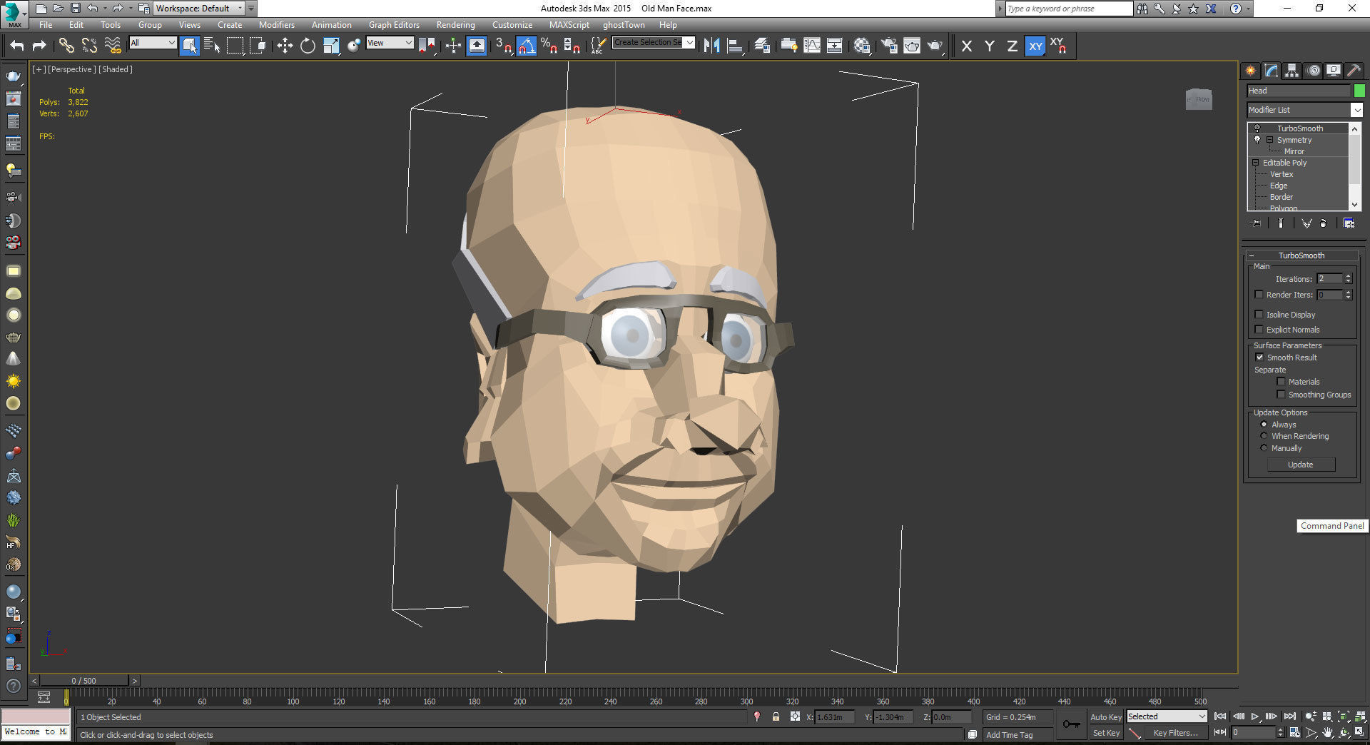 3D model Low Poly Toon Old Man Face VR / AR / low-poly | CGTrader