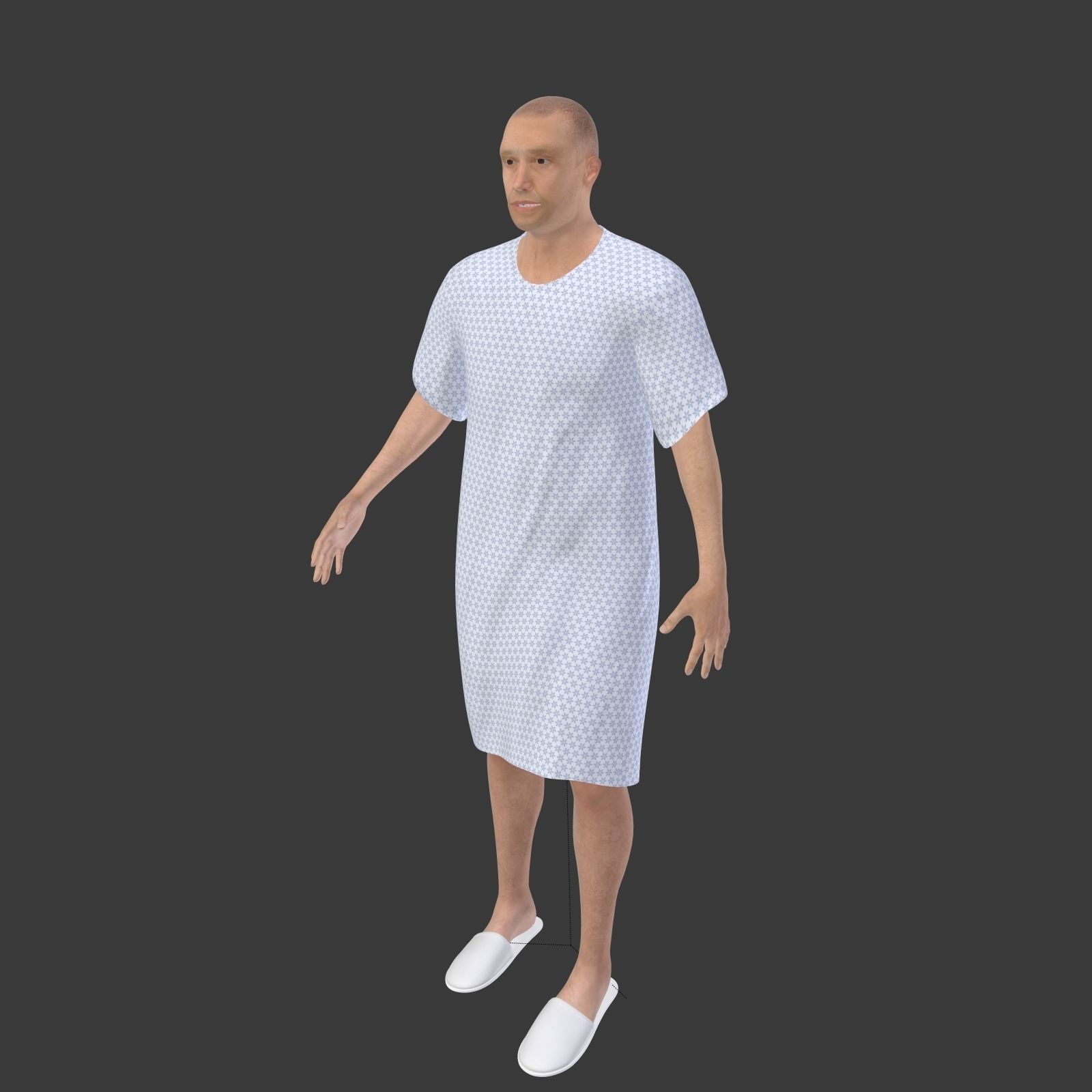 Old Man - Hospital Patient 3D model | CGTrader